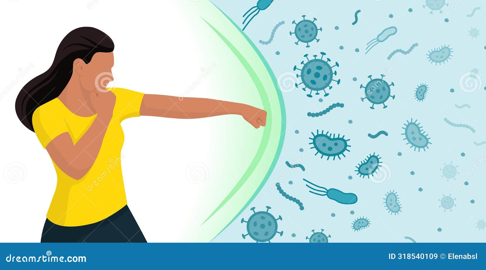 Woman Fighting Germs And Viruses Cartoon Vector | CartoonDealer.com ...