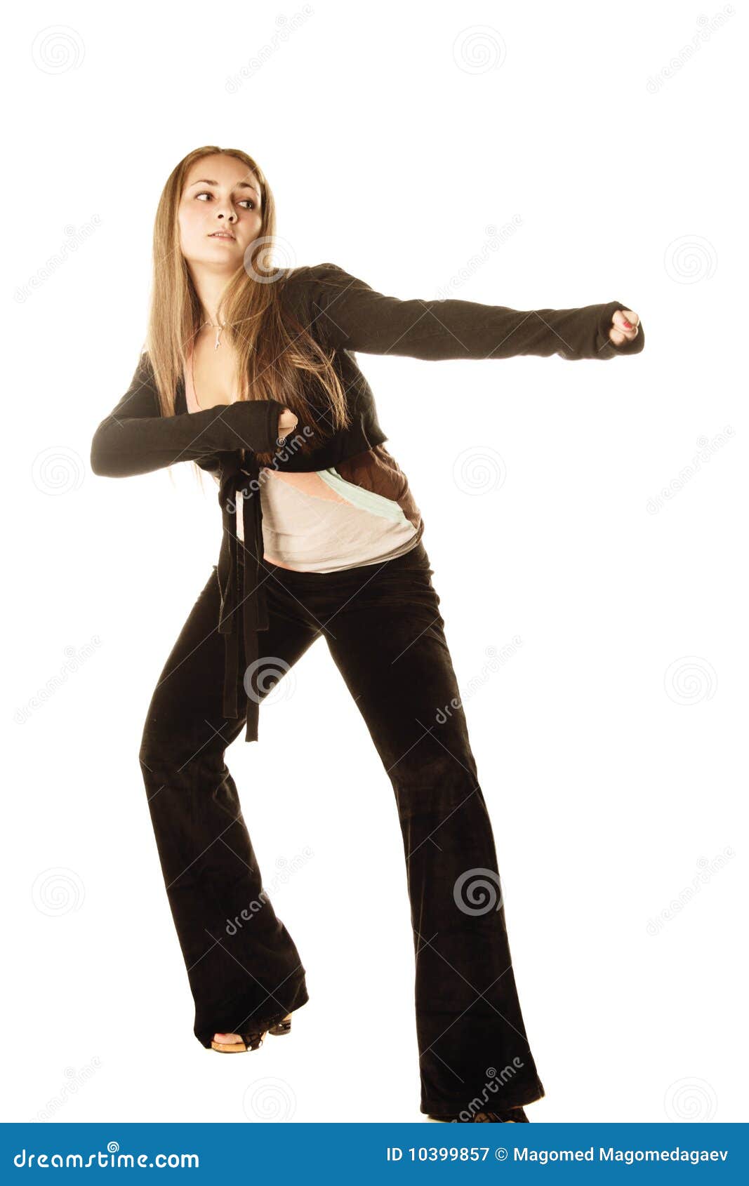 Woman in fighting stance stock image. Image of girl, vertical - 10399857