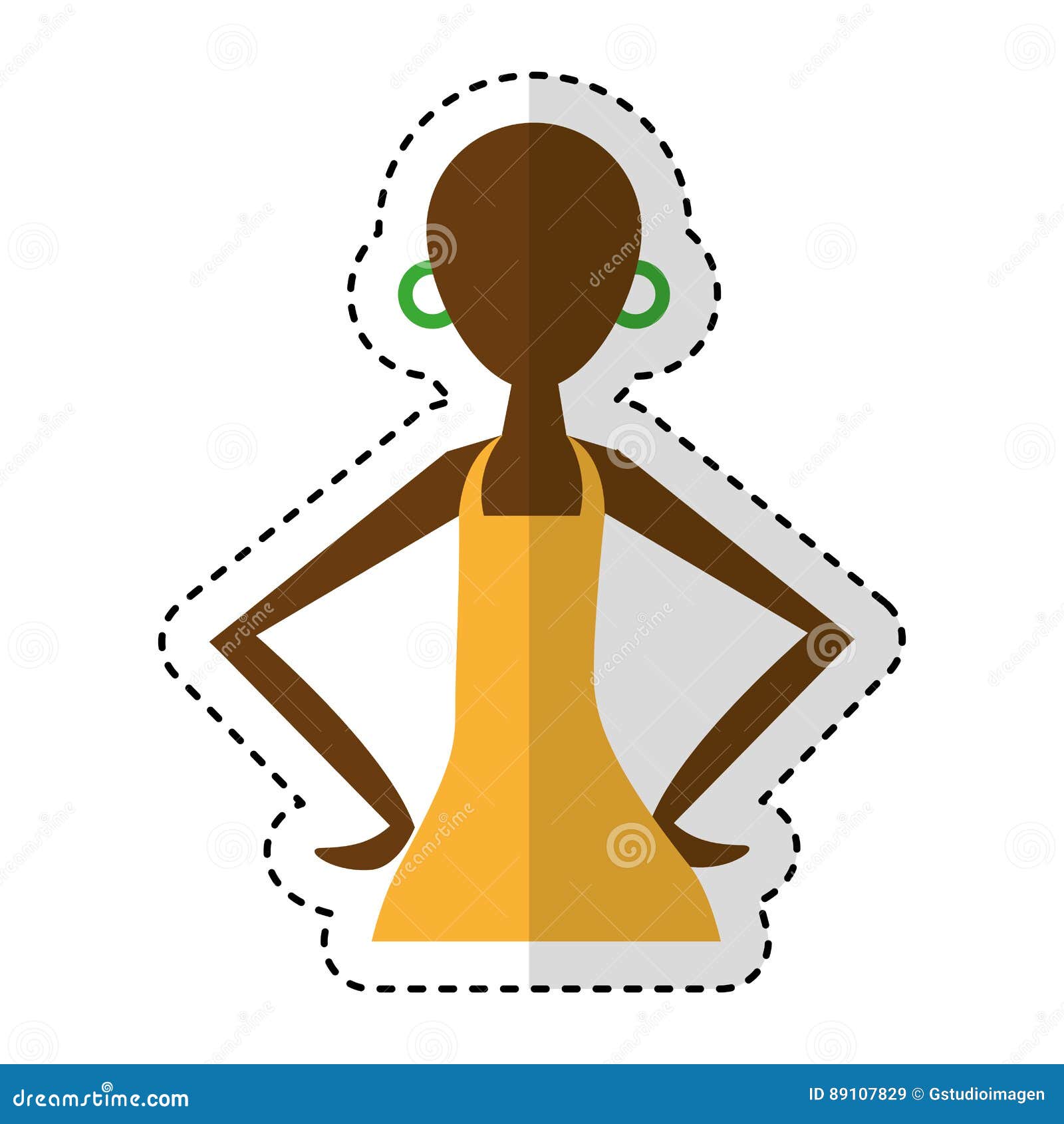 Woman figure african icon stock vector. Illustration of female - 89107829