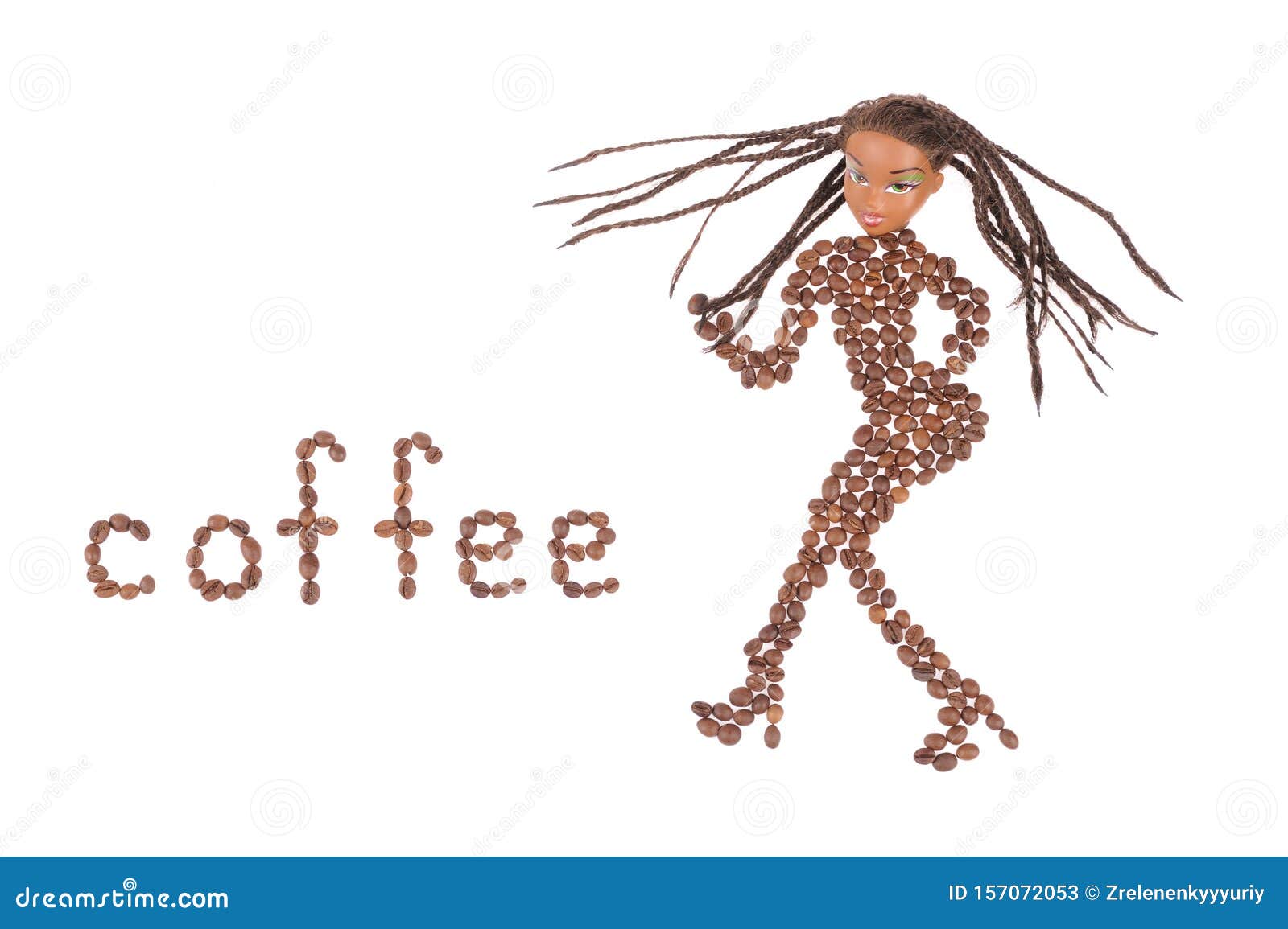 Woman Figure Made from Coffee Beans Stock Image - Image of aromatic ...
