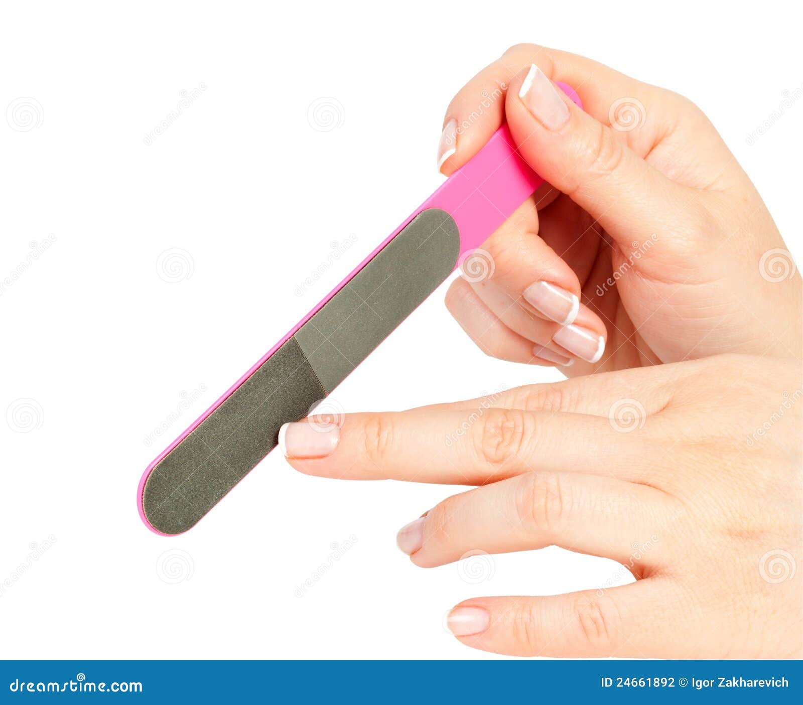 Woman files her nails stock photo. Image of hand, documents - 24661892