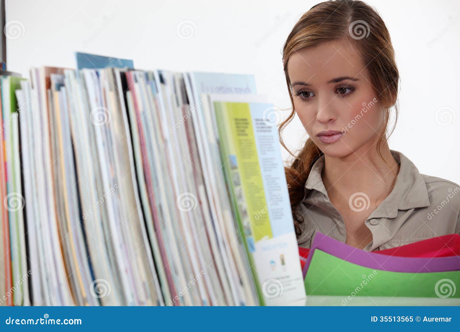 Woman Filing Her Fingernails By Work Stock Photography | CartoonDealer ...