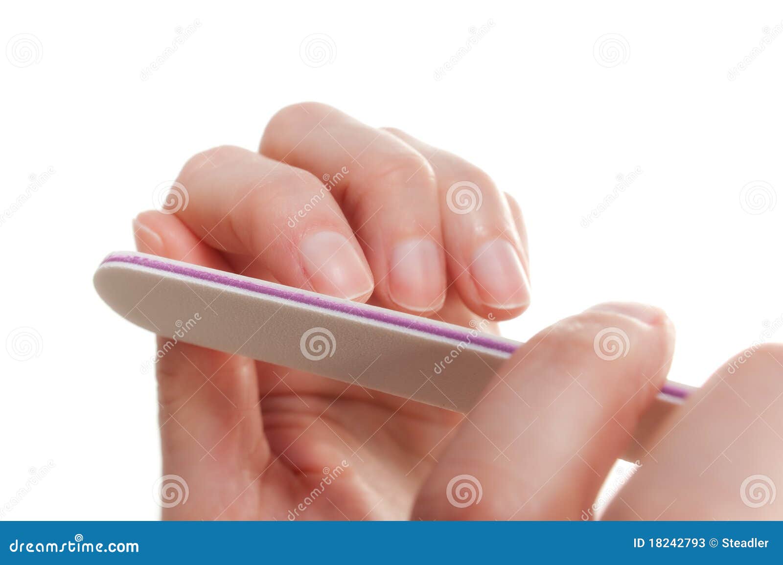 Woman Filing Her Fingernails By Work Stock Photography | CartoonDealer ...