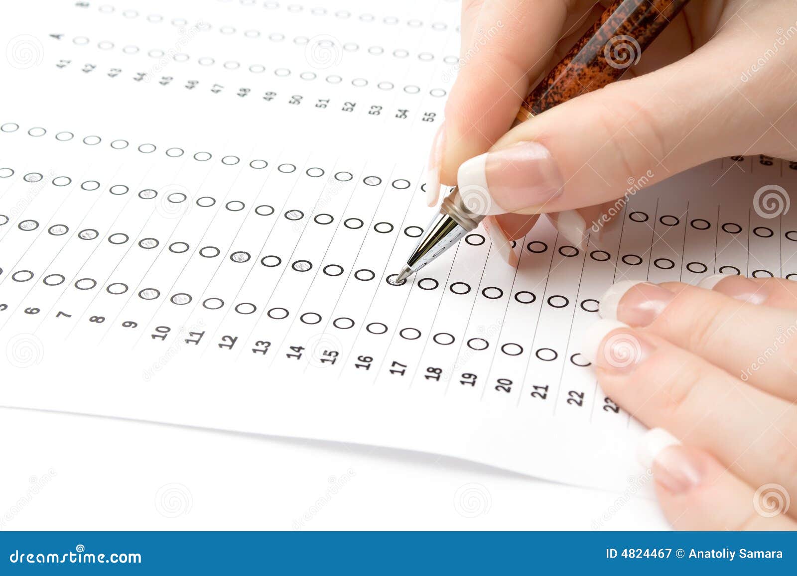 Woman Filling the Exam Test Sheet Stock Image - Image of study, student ...