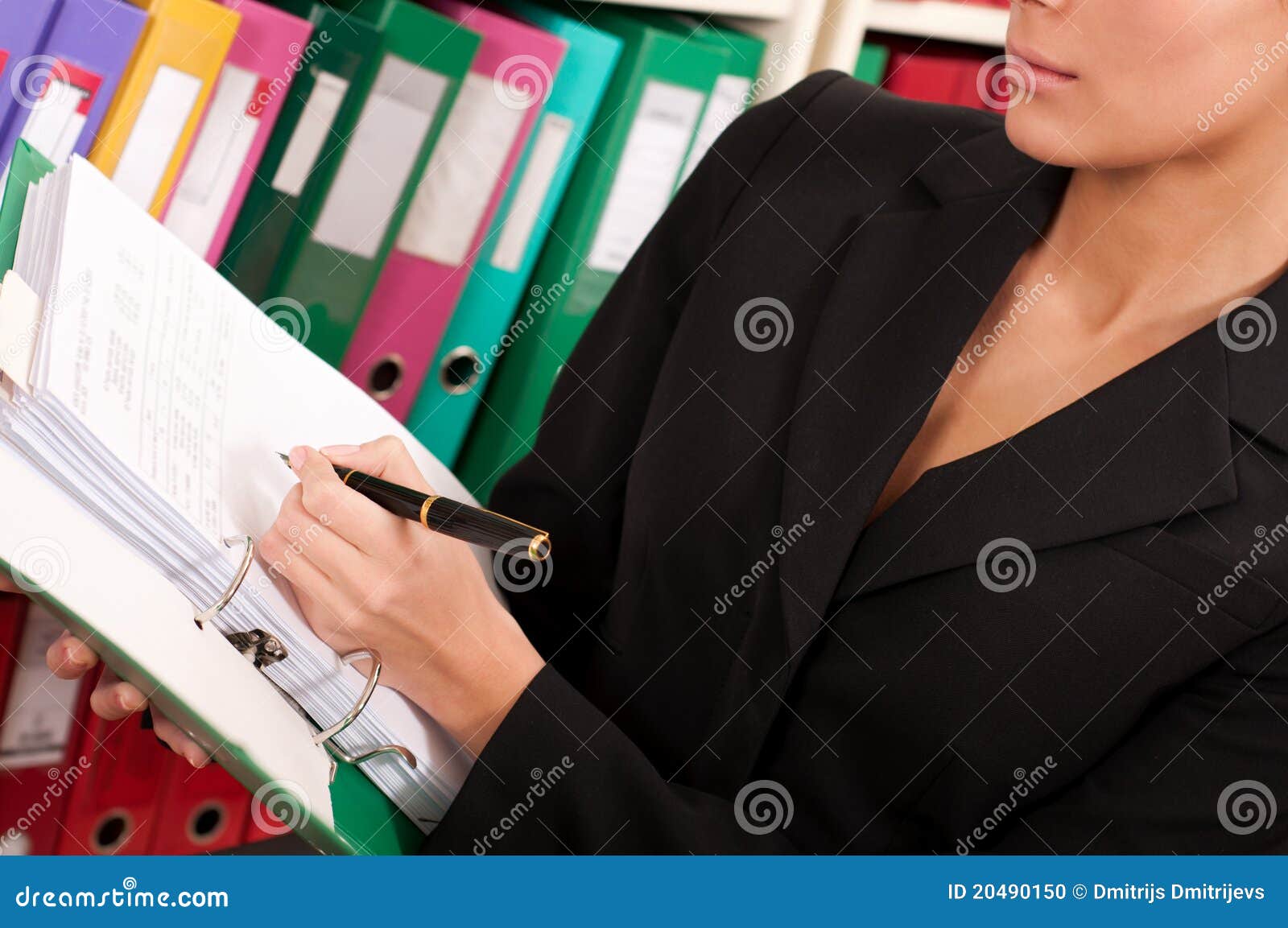 Woman Filling Files in the Folders Stock Photo - Image of employee ...
