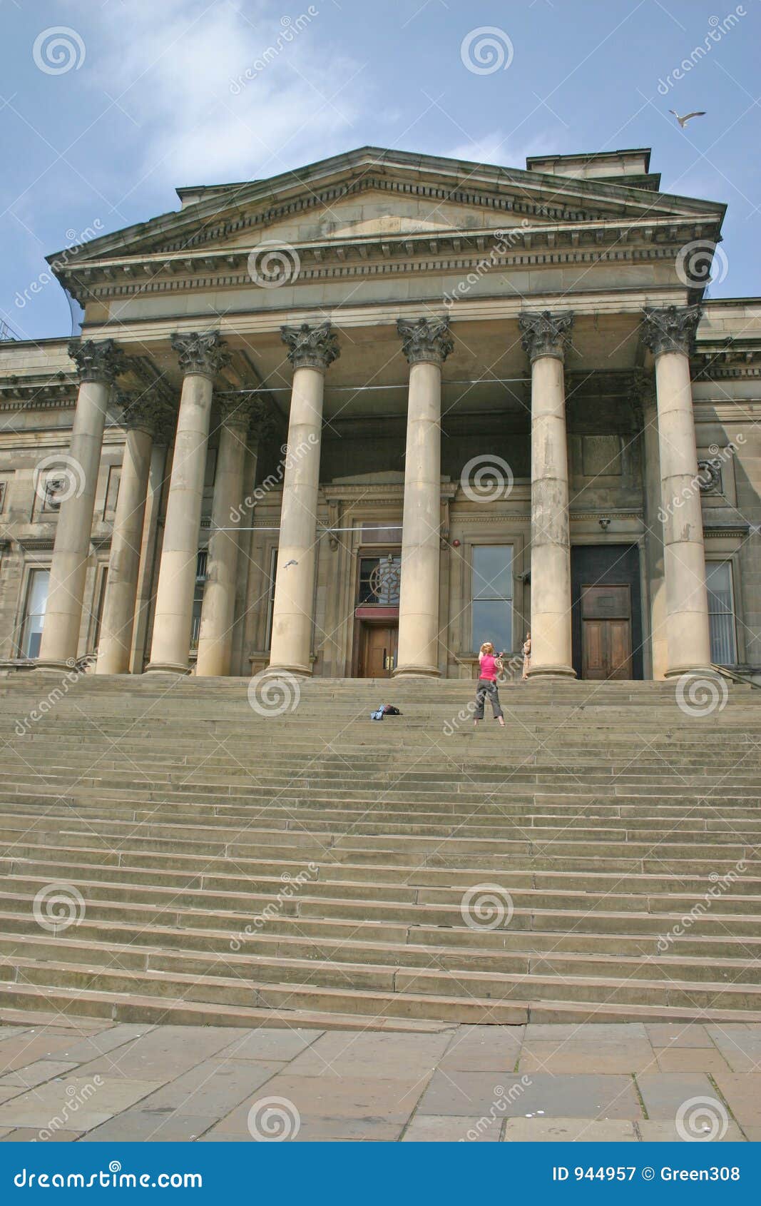 Woman Filming Dancer on Steps of Liverpool Museum Stock Image - Image ...