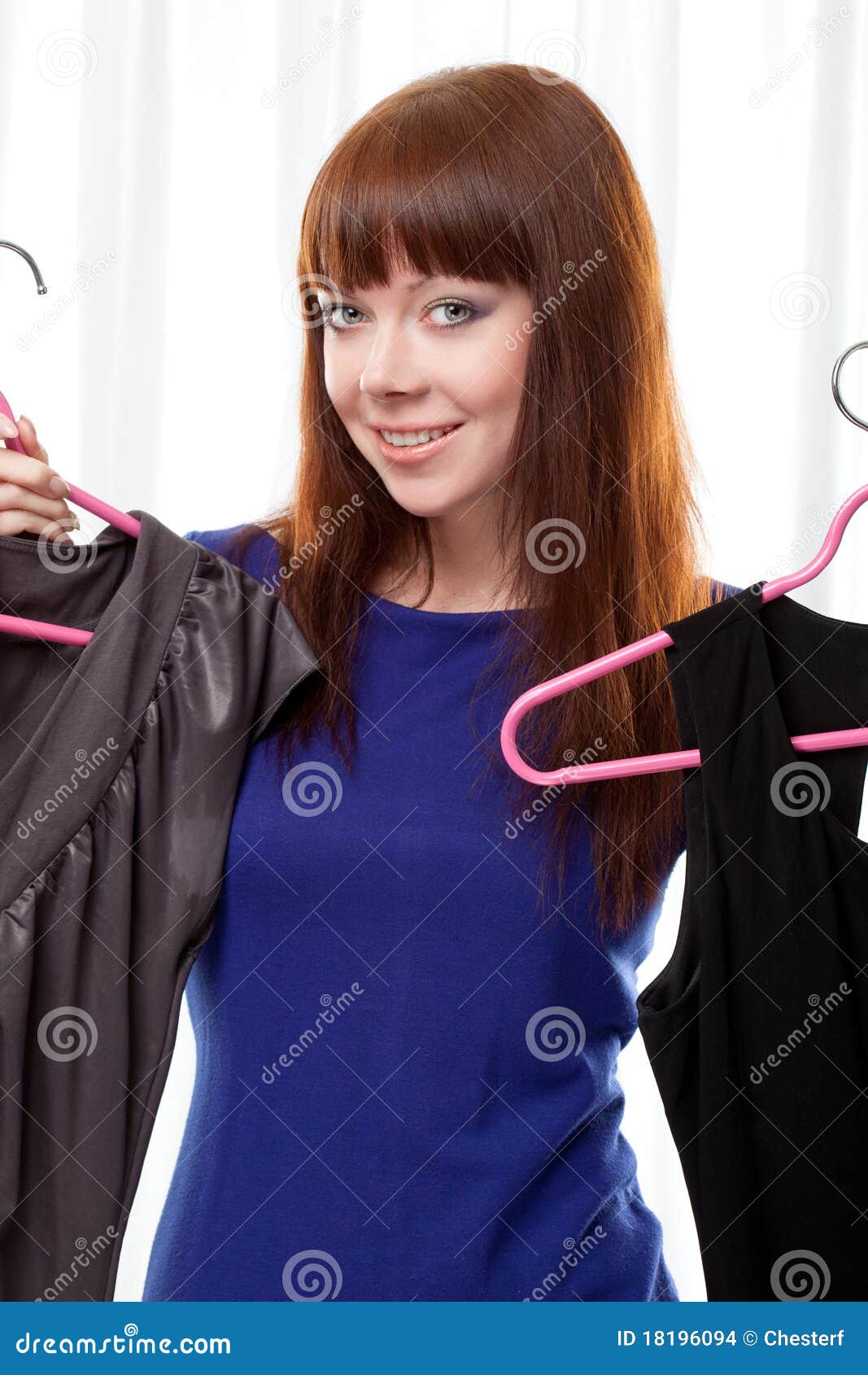 Woman Finding Clothes at Store Stock Photo - Image of retail, cute ...