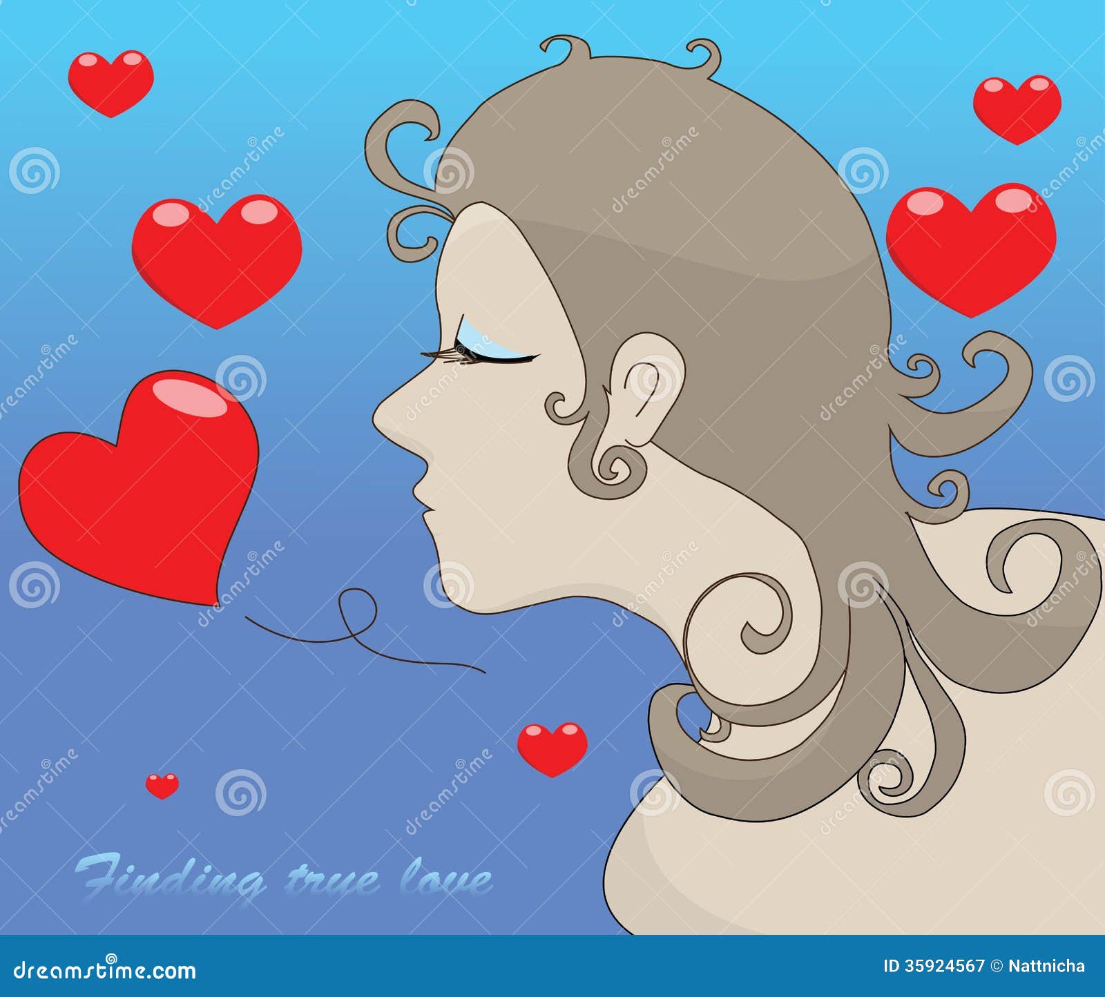 Woman finding true love stock vector. Illustration of lady - 35924567