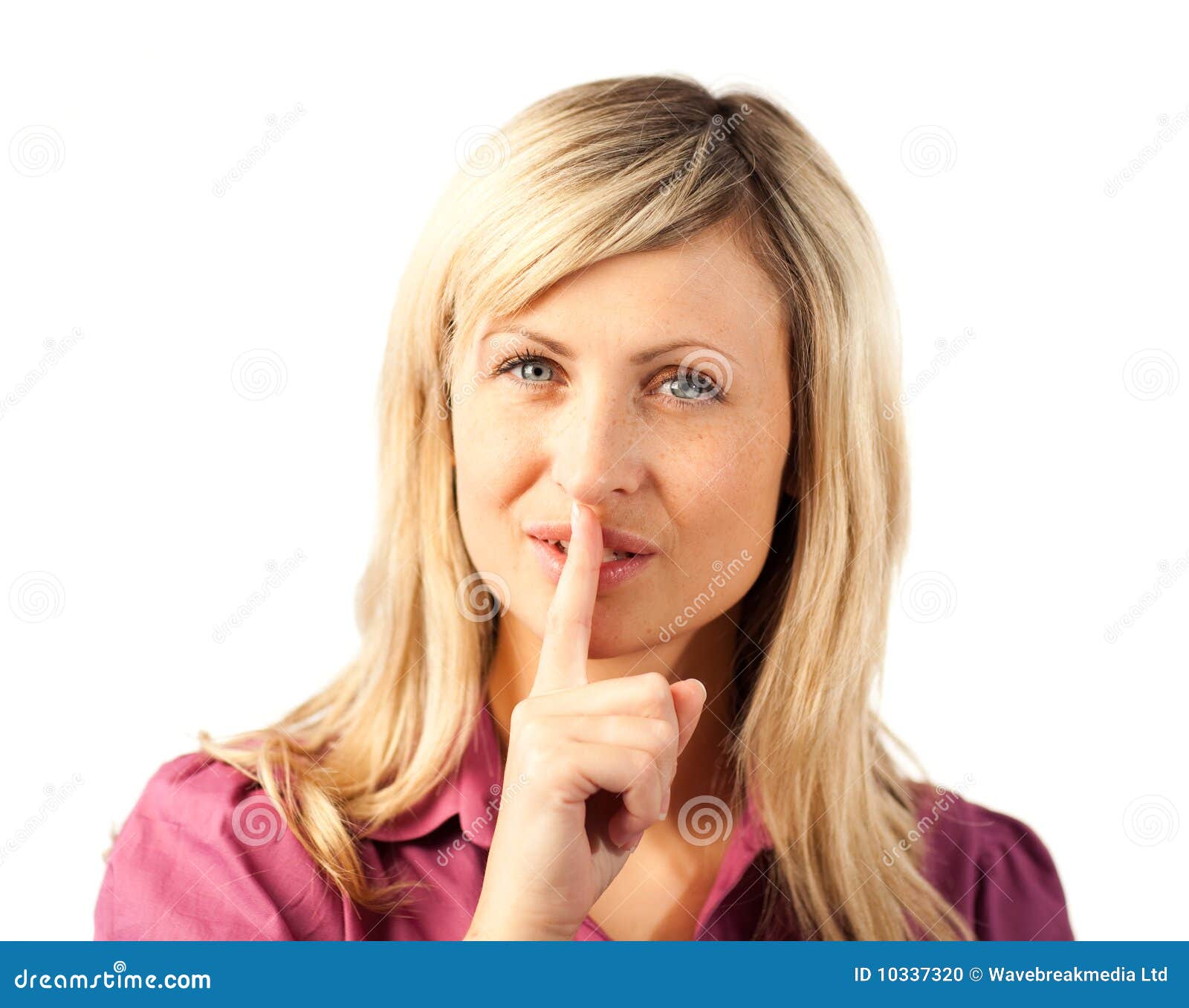 Woman with finger to lip stock photo. Image of beautiful - 10337320