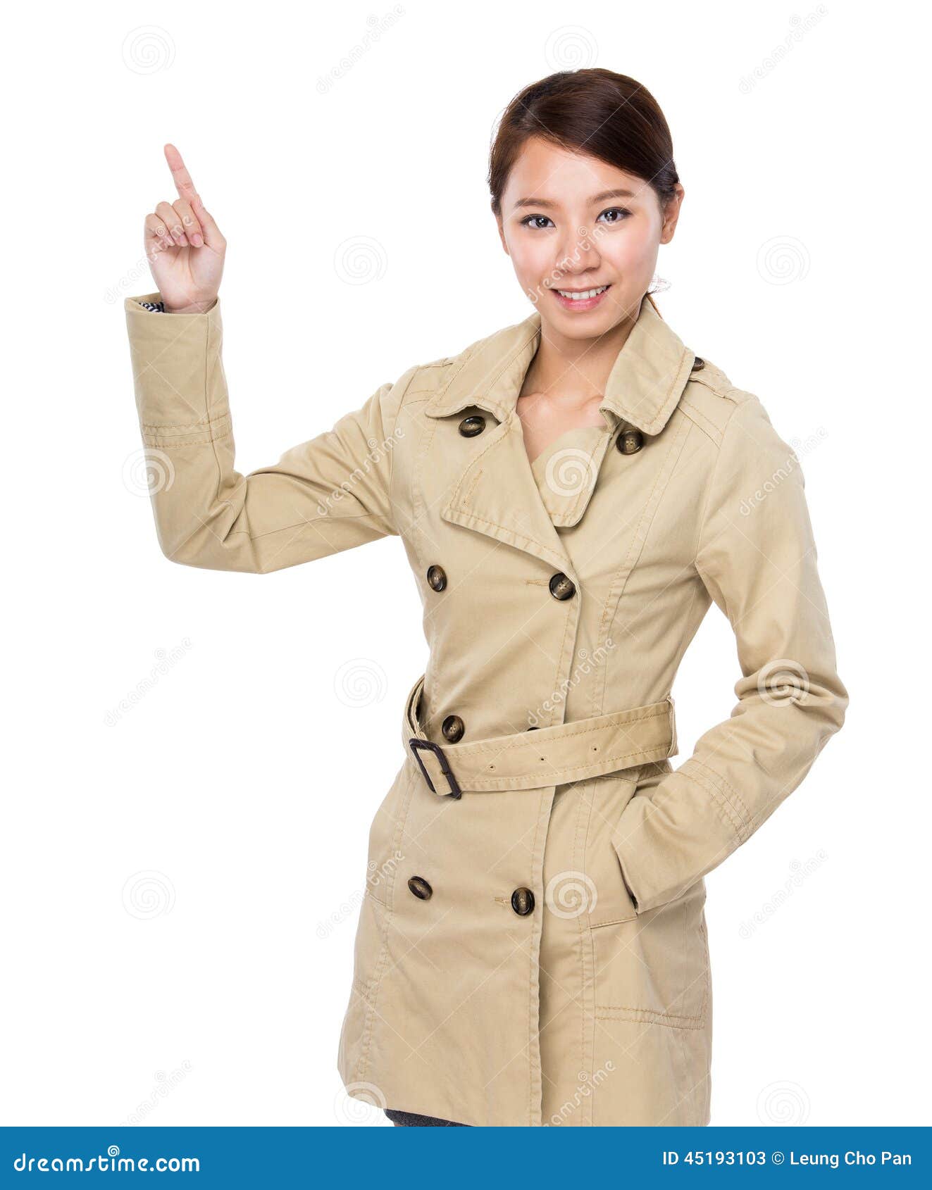 Woman with finger up stock image. Image of indicate, asia - 45193103