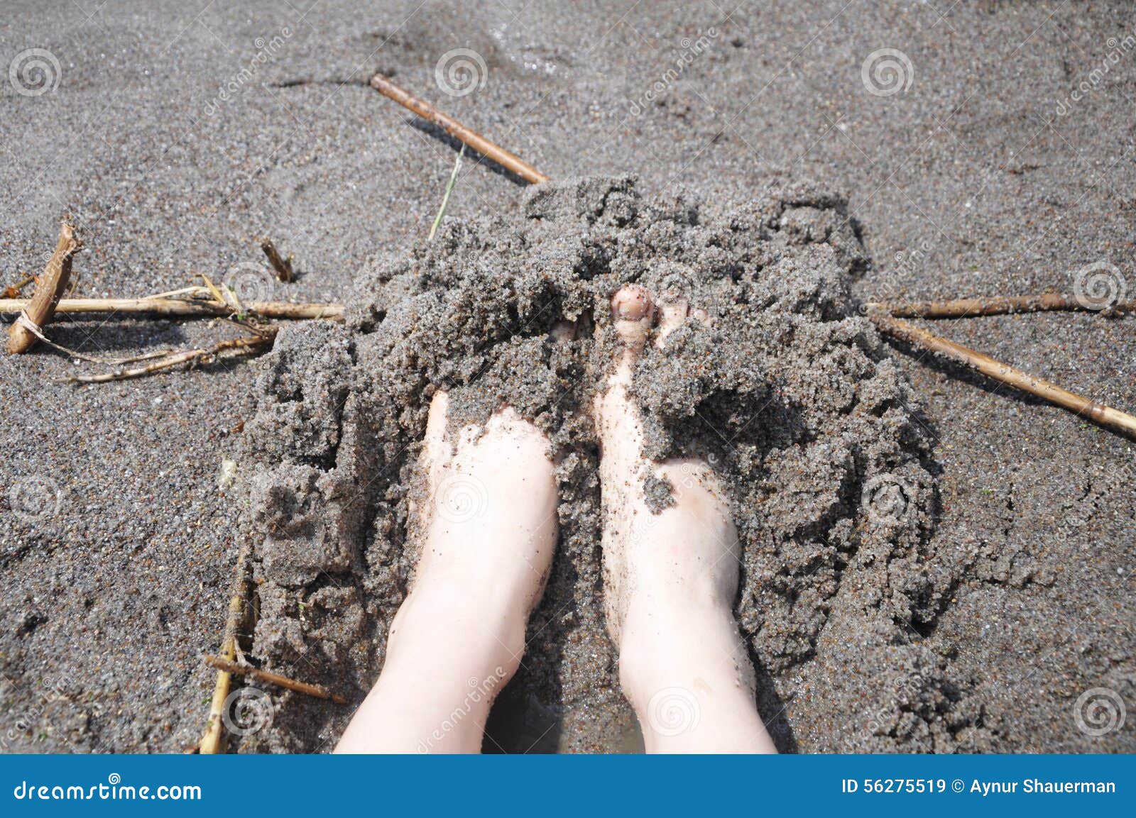 Woman Fingers in the Grit at the Beach Stock Image - Image of sunbath ...