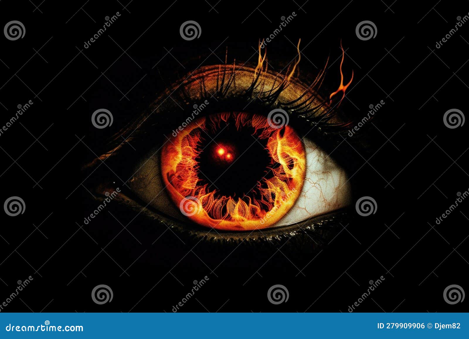 Fire Eye Created with Ai Technology Stock Illustration - Illustration ...