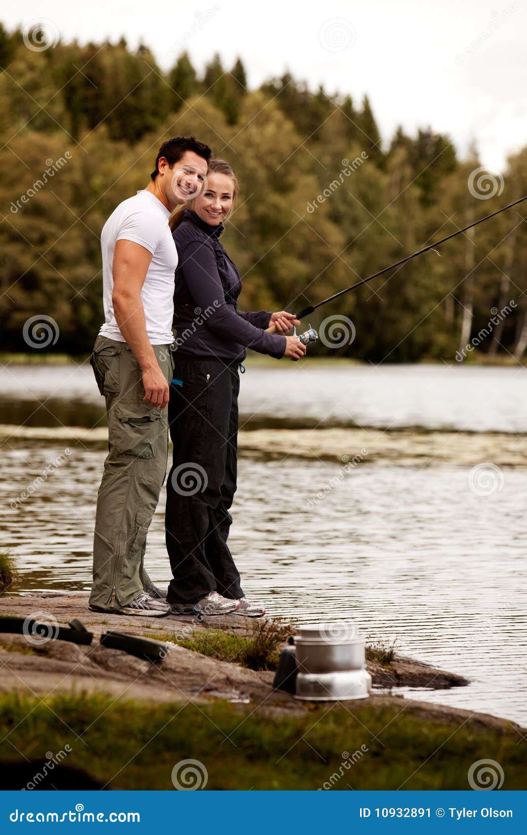 Woman Fishing stock image. Image of fisherman, camp, friend - 10932891