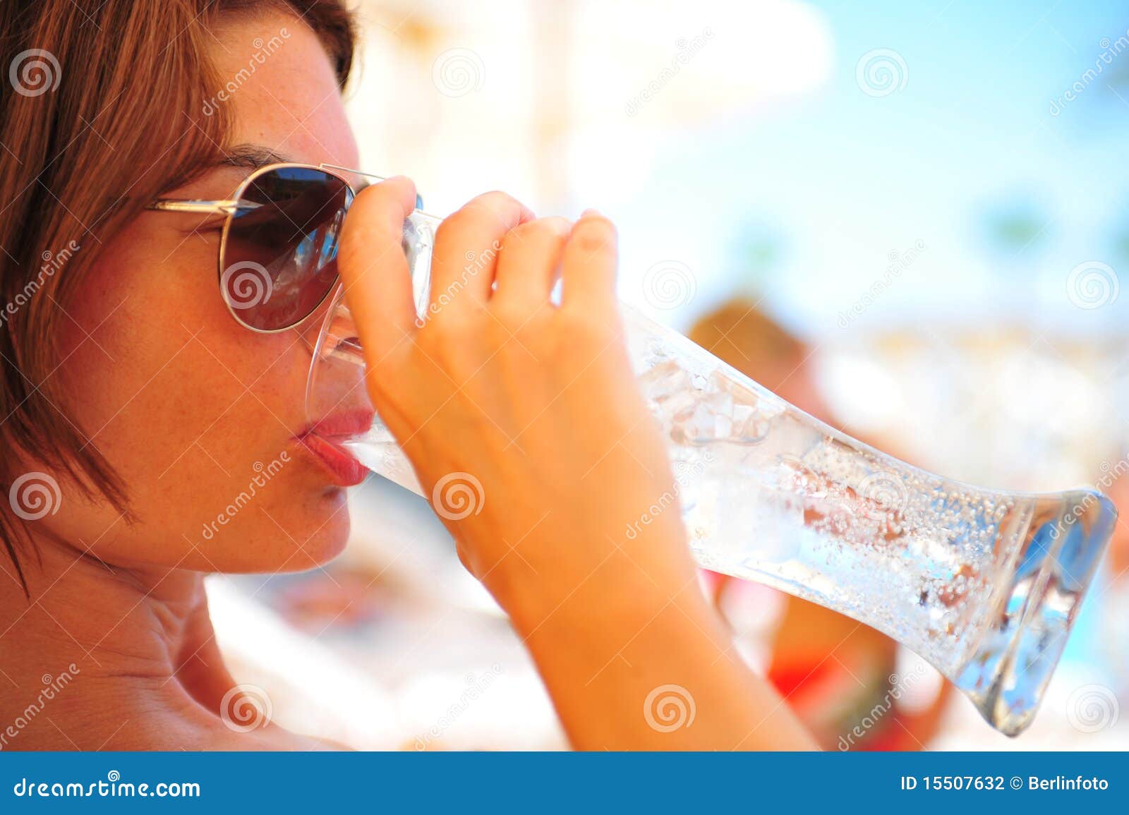 Woman with fizzy drink stock photo. Image of sunshine - 15507632