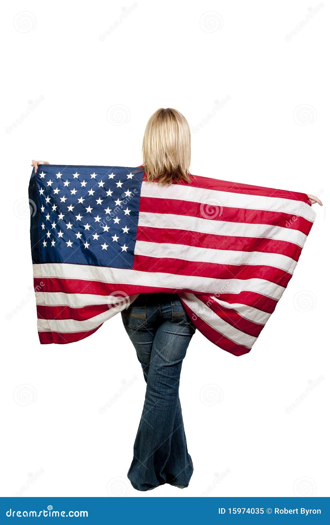 Woman with a Flag stock image. Image of hold, beauty - 15974035