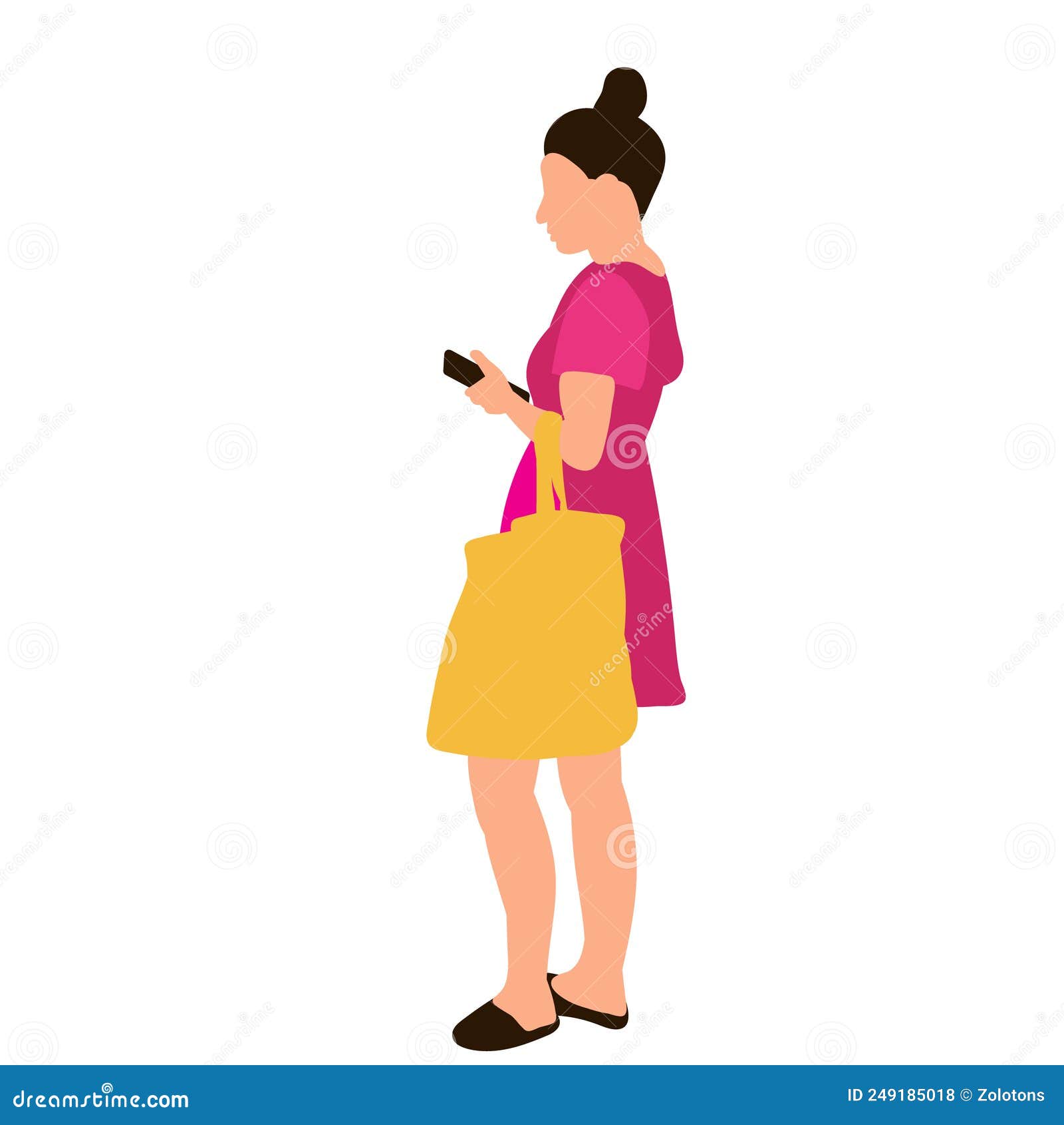 Woman in Flat Design, Isolated Stock Vector - Illustration of flat ...