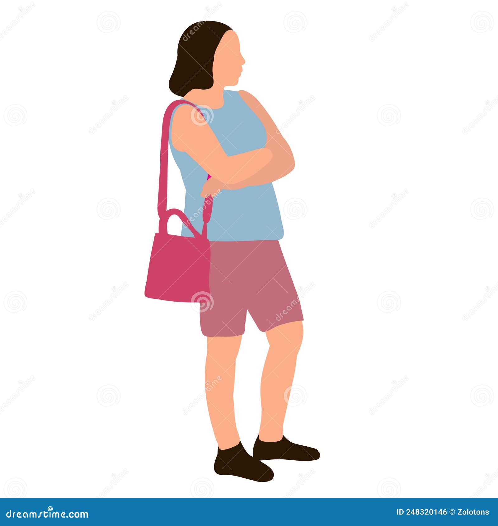 Woman in Flat Design Isolated Stock Vector - Illustration of vector ...