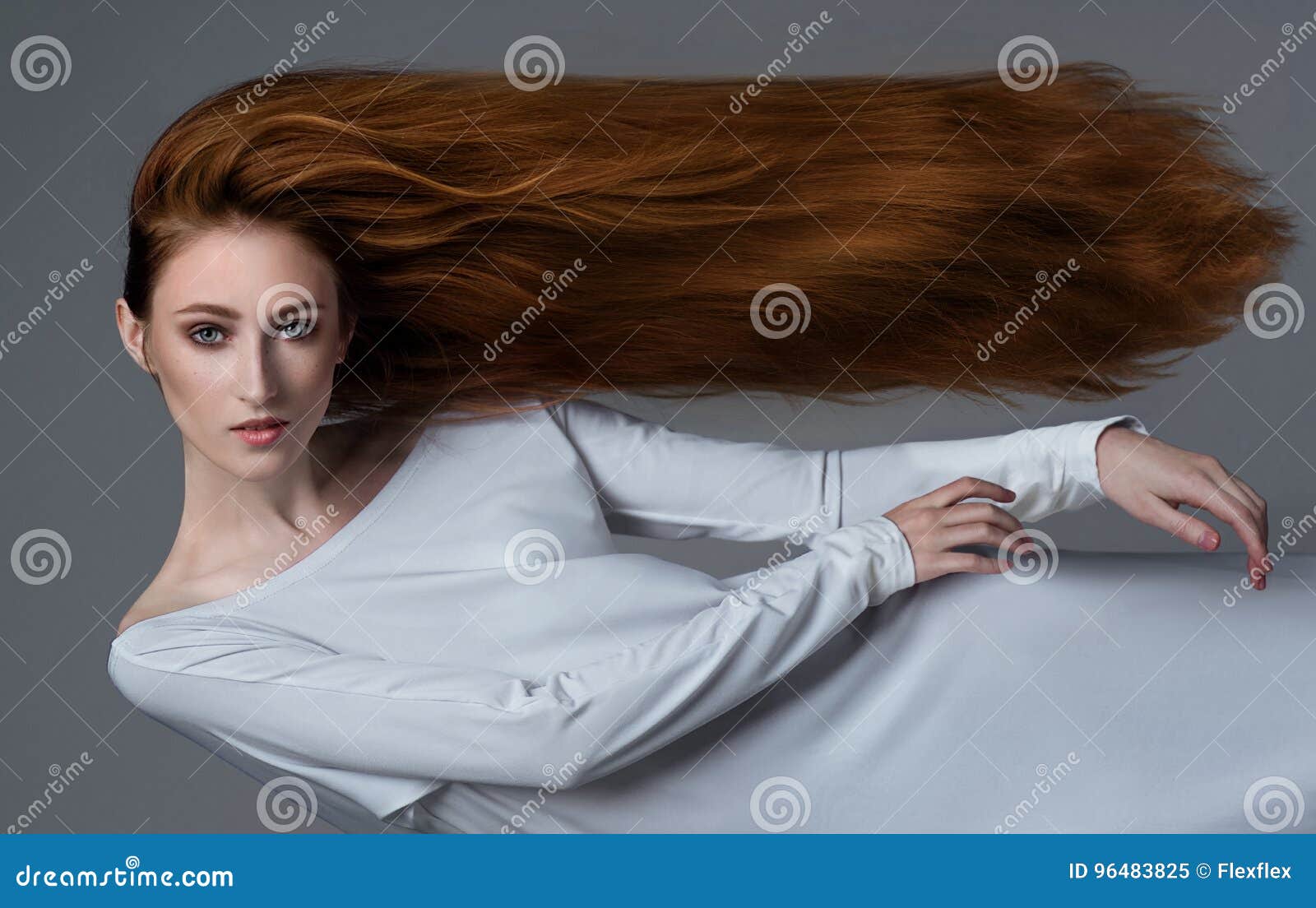 Woman floating in the air stock image. Image of float - 96483825