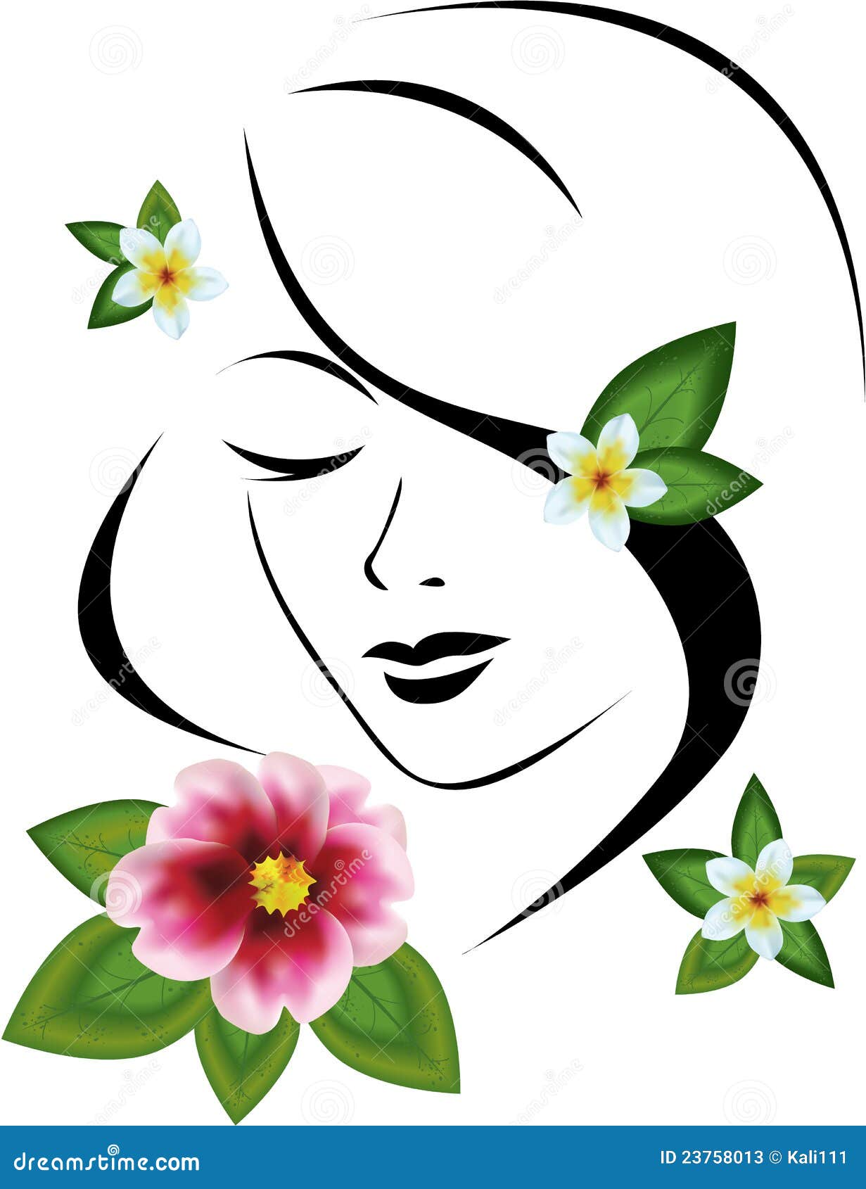 Woman with flowers stock vector. Illustration of woman - 23758013