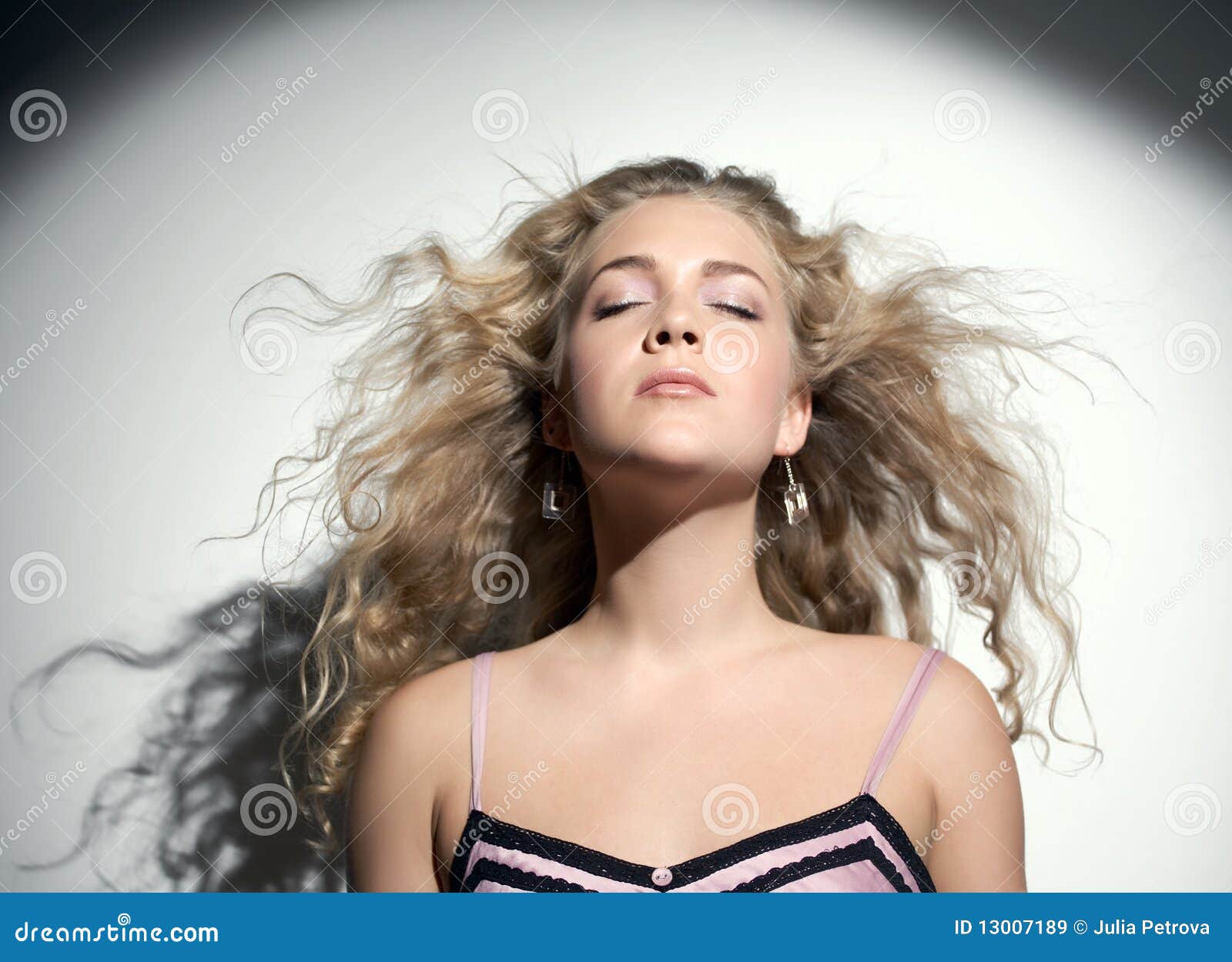 Woman with Flowing Blond Hair. Stock Image - Image of portrait ...