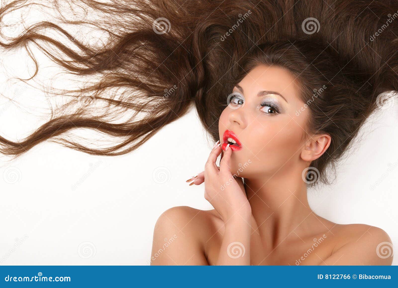 Woman with flowing hair stock photo. Image of beautiful - 8122766
