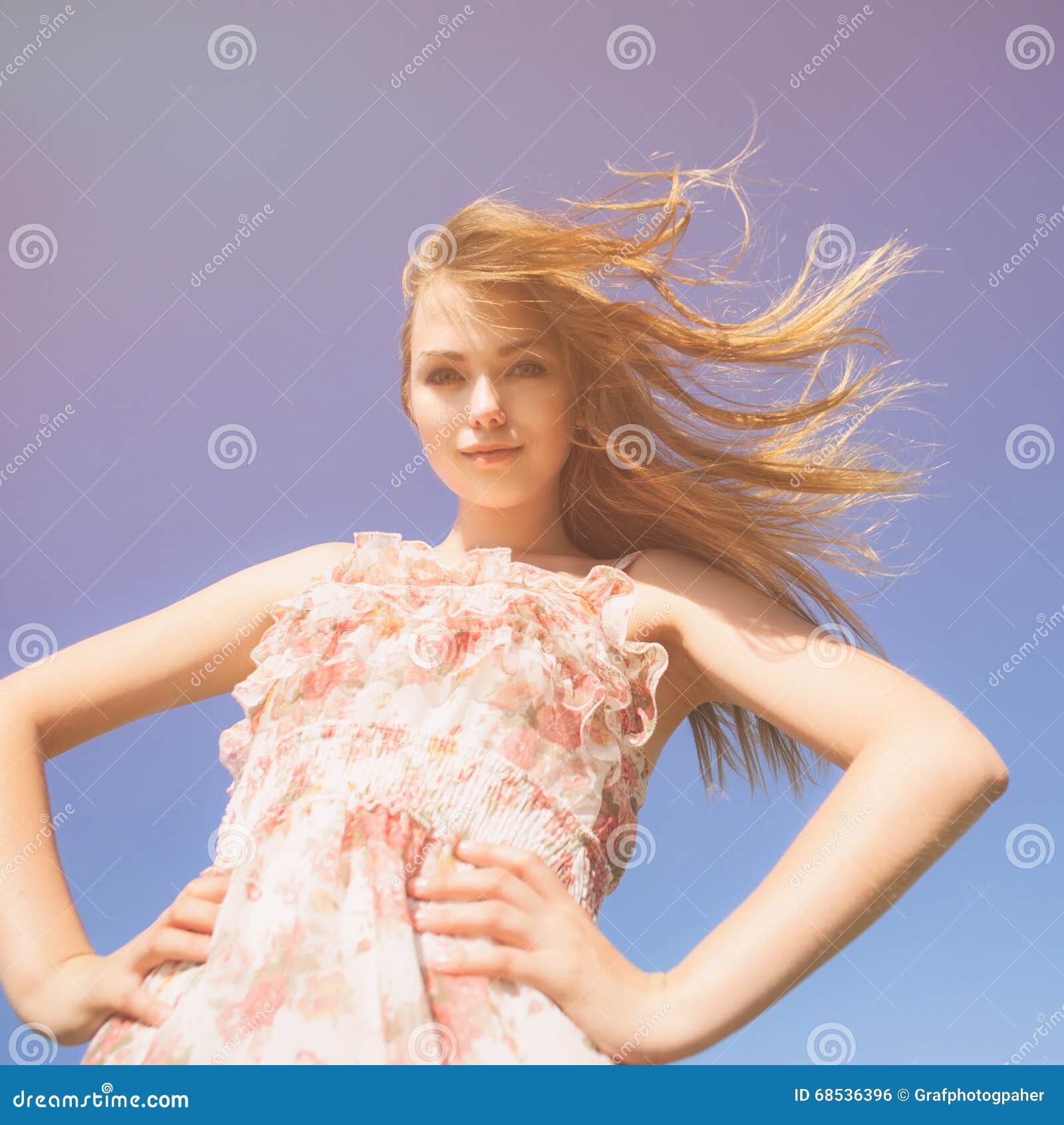 Woman with flowing hair stock photo. Image of pretty - 68536396