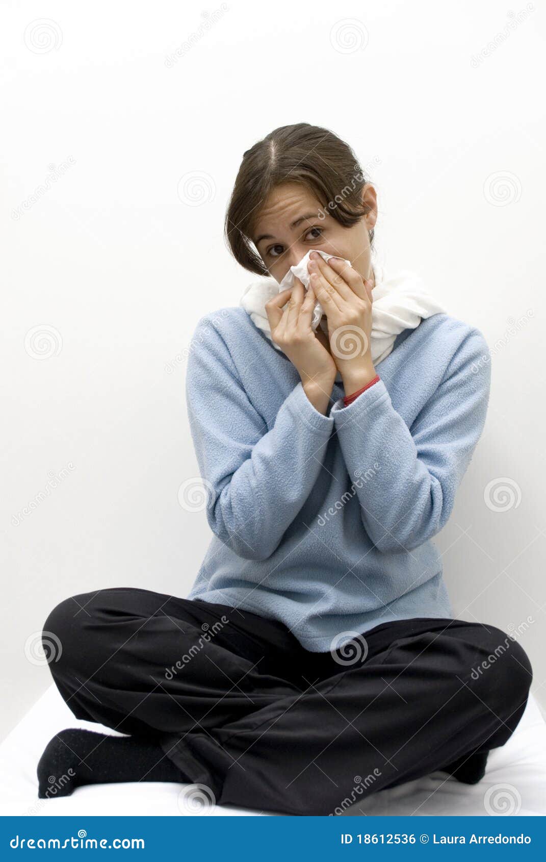 Woman with flu, allergy stock photo. Image of fever, ache - 18612536