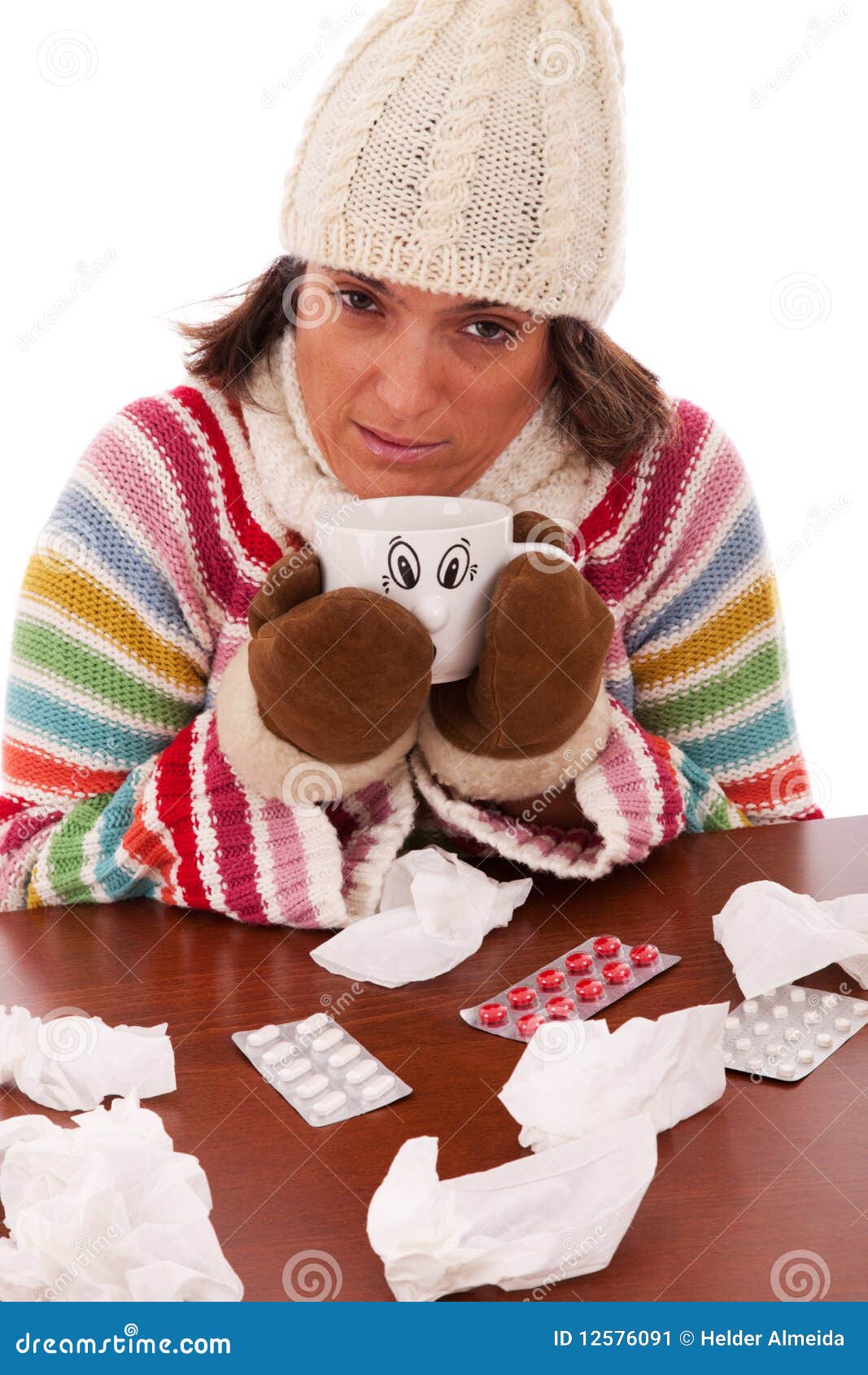 Woman with flu symptoms stock image. Image of illness - 12576091