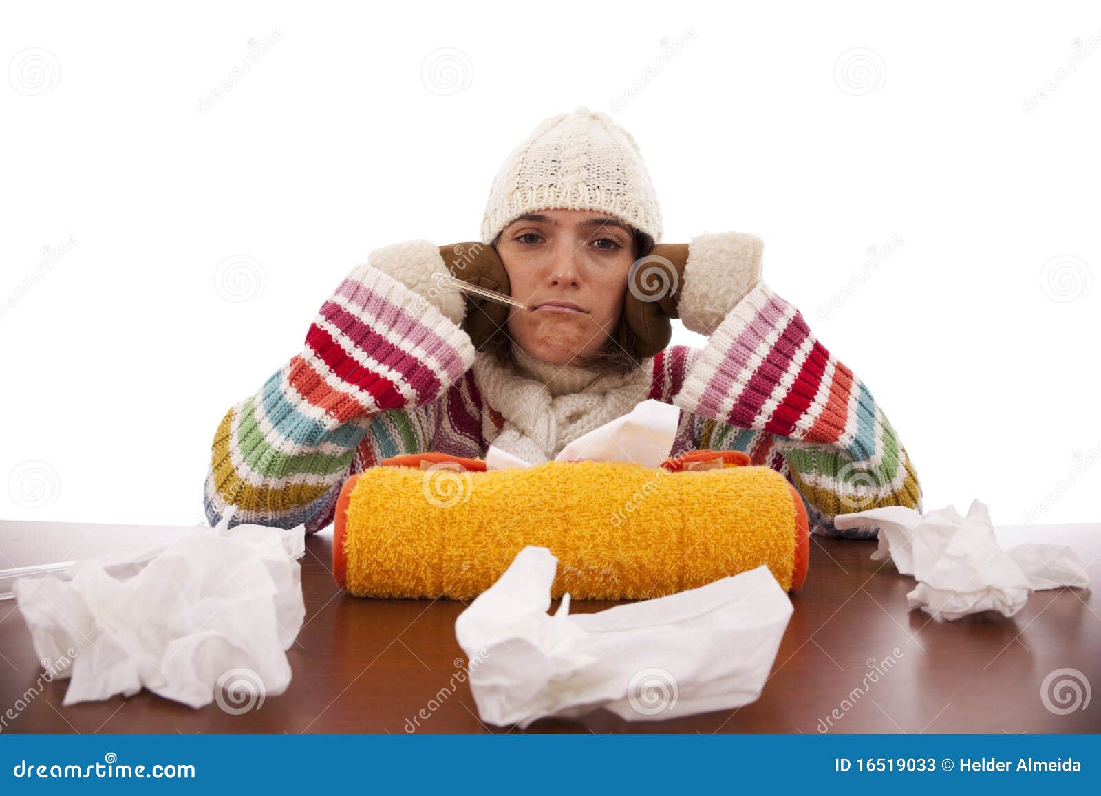 Woman with flu symptoms stock image. Image of caucasian - 16519033