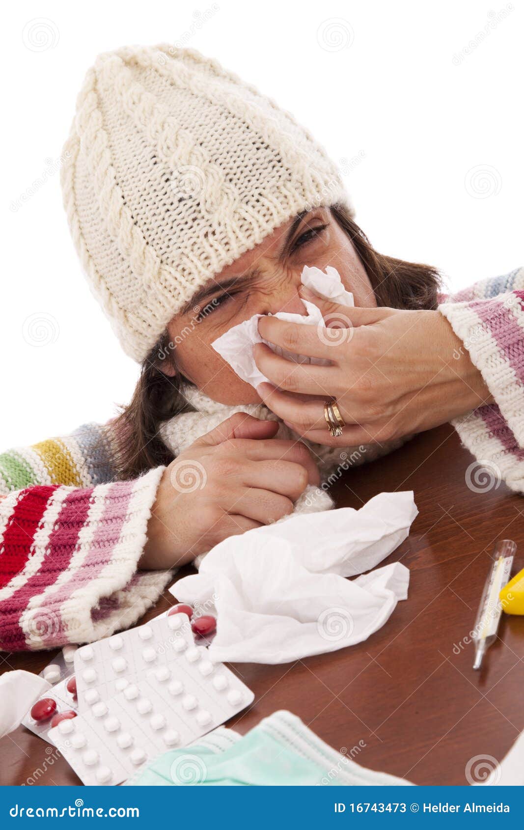 Woman with flu symptoms stock image. Image of beautiful - 16743473