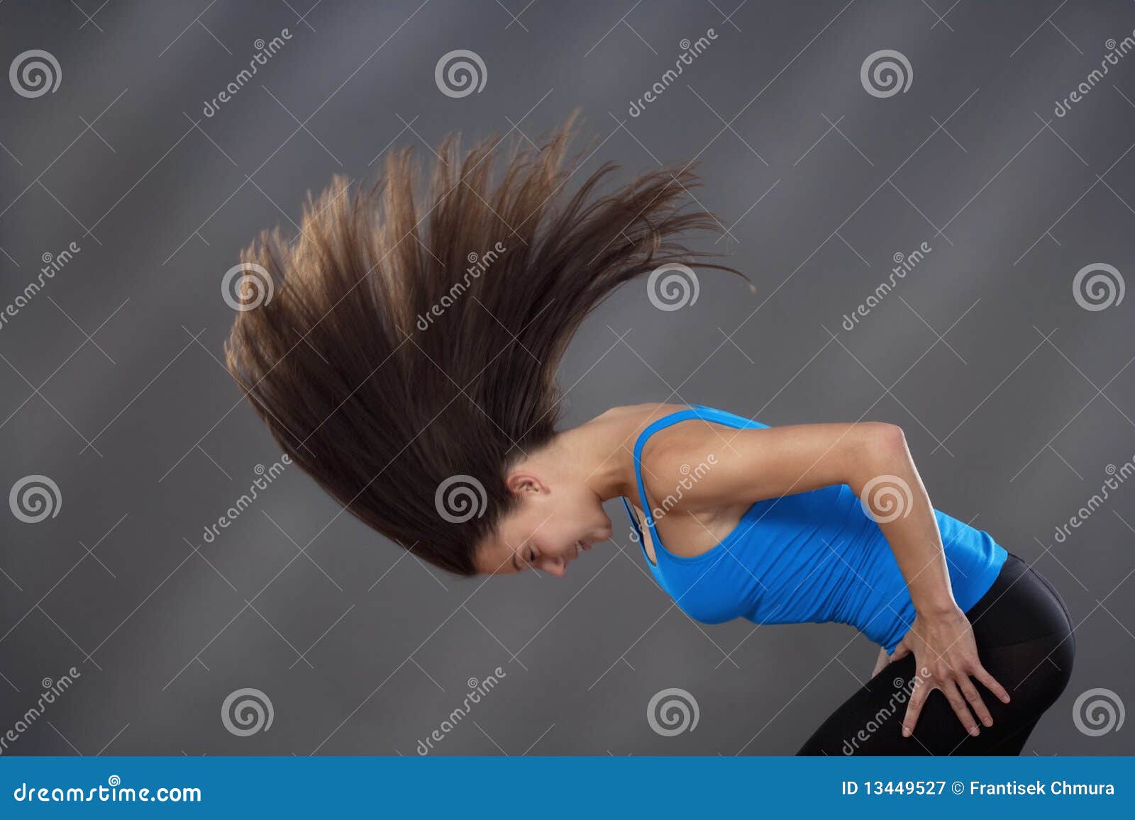 Woman with flying hair stock image. Image of woman, playful - 13449527