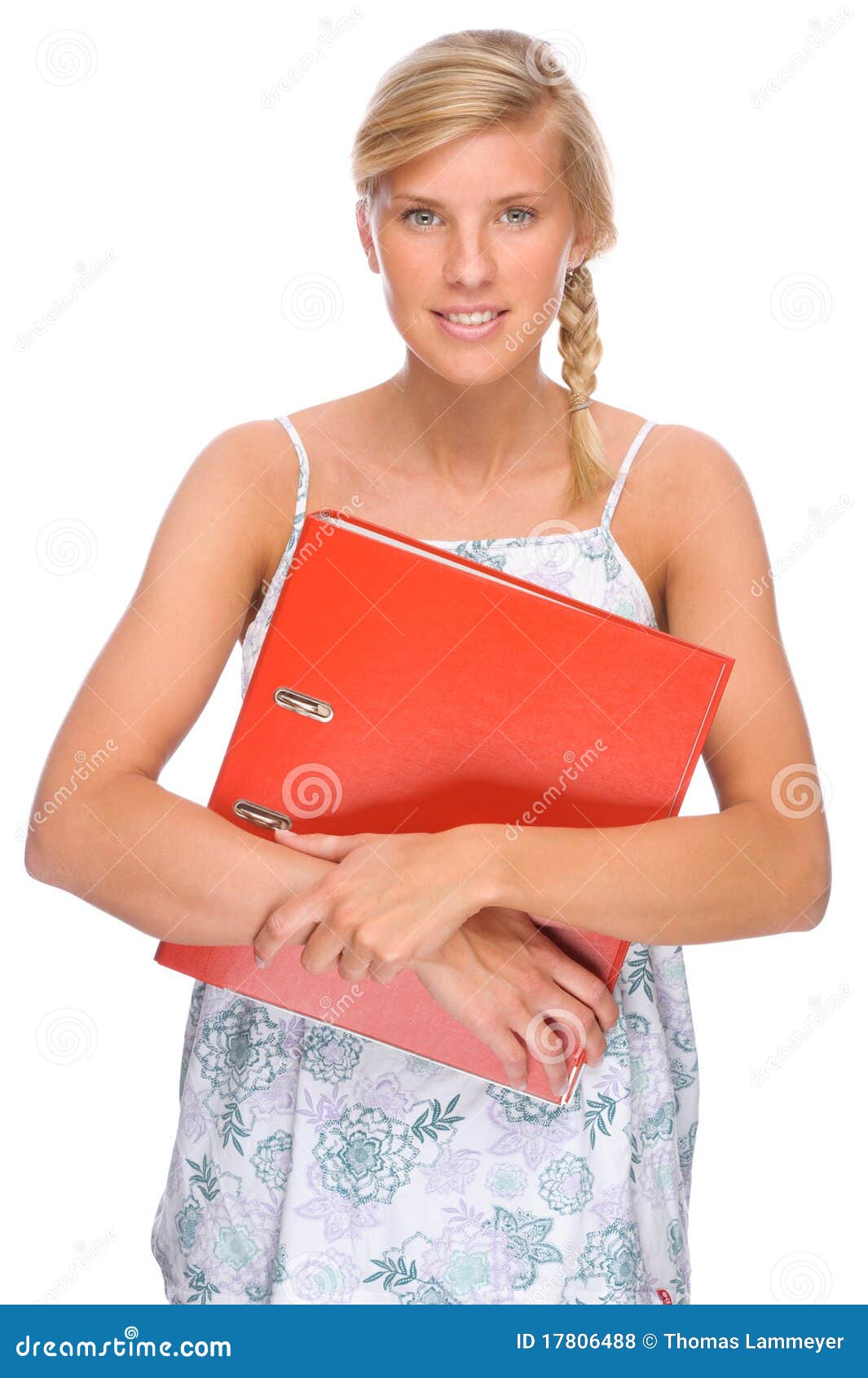 Woman with folder stock photo. Image of alone, expression - 17806488
