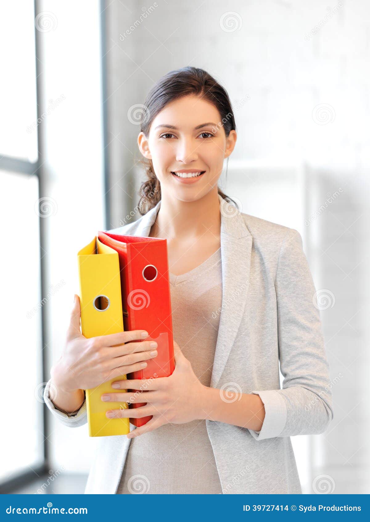 Woman with folder stock photo. Image of businesswoman - 39727414