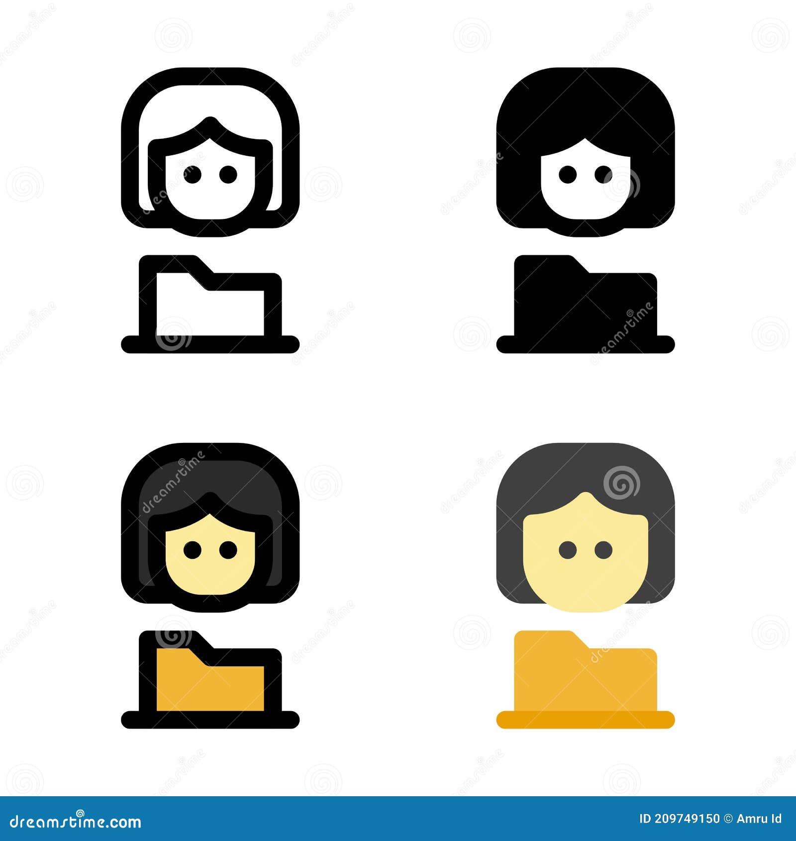 Woman Folder Collection Computer Icon, Logo, and Illustration Stock ...