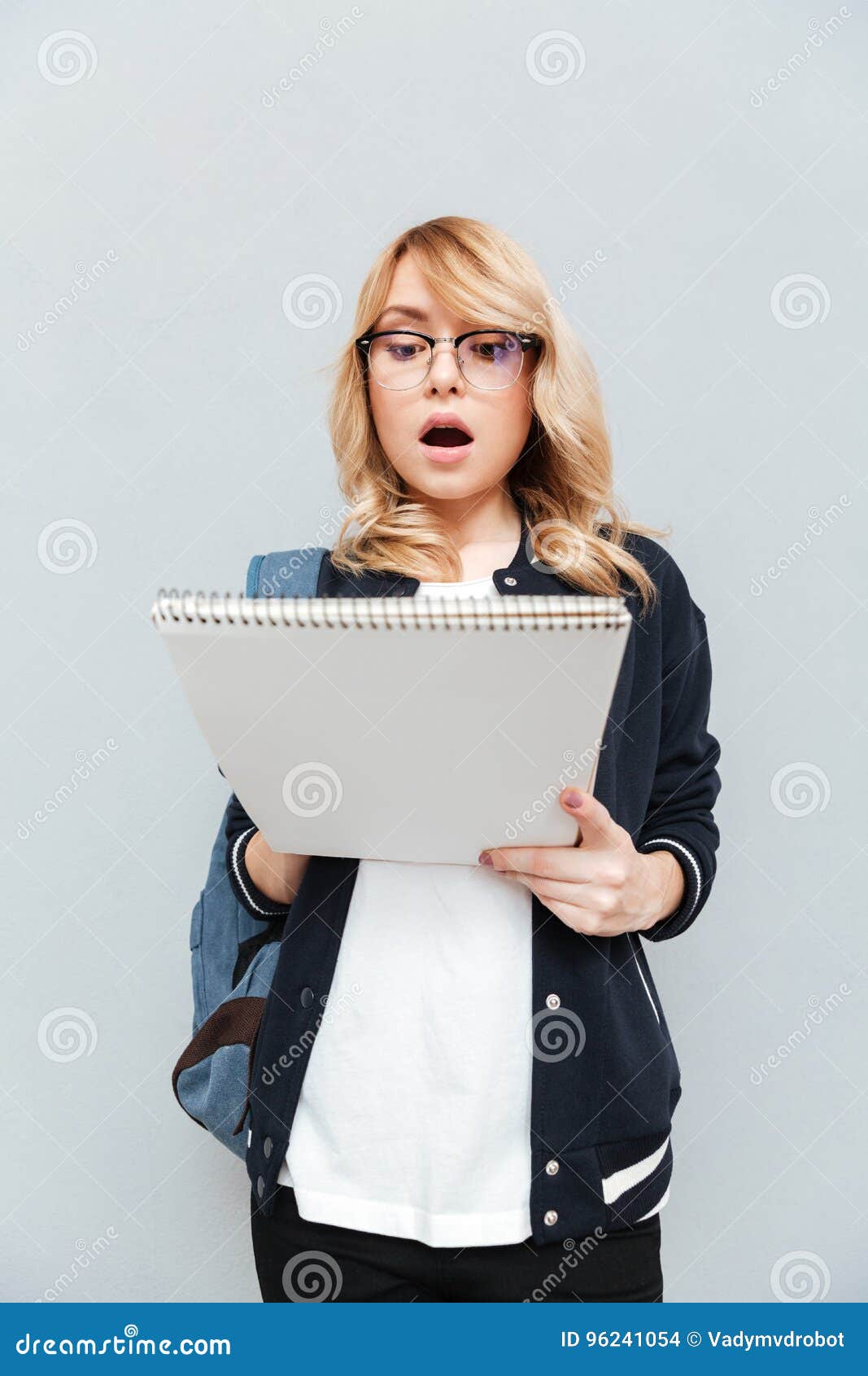 Woman with folder stock photo. Image of cute, college - 96241054