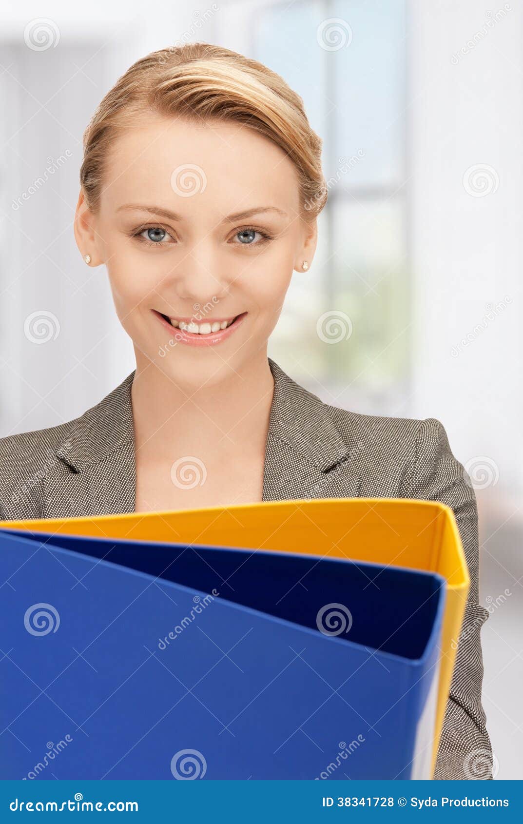 Woman with folders stock photo. Image of businesswoman - 38341728