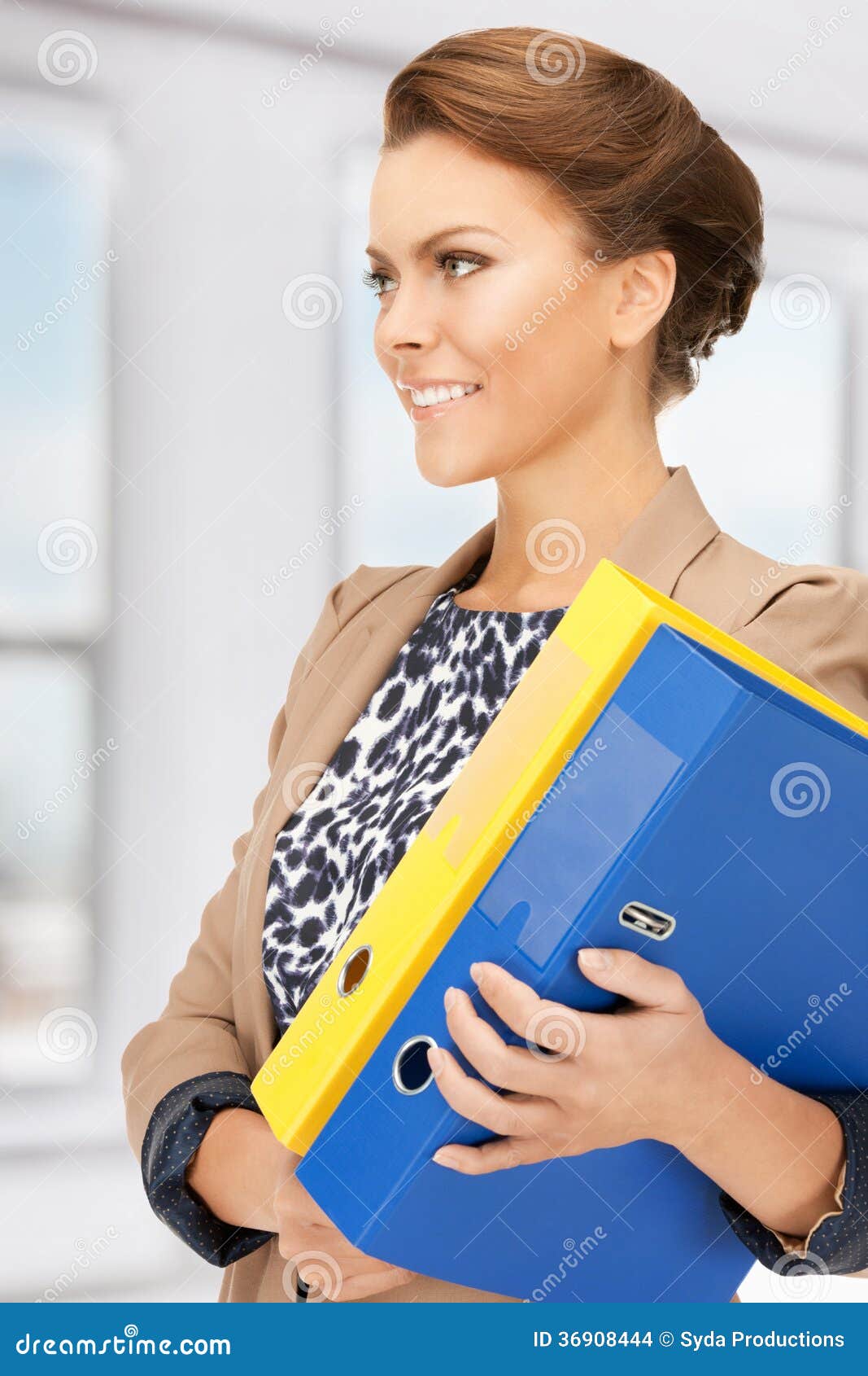Woman with folders stock photo. Image of associate, executive - 36908444