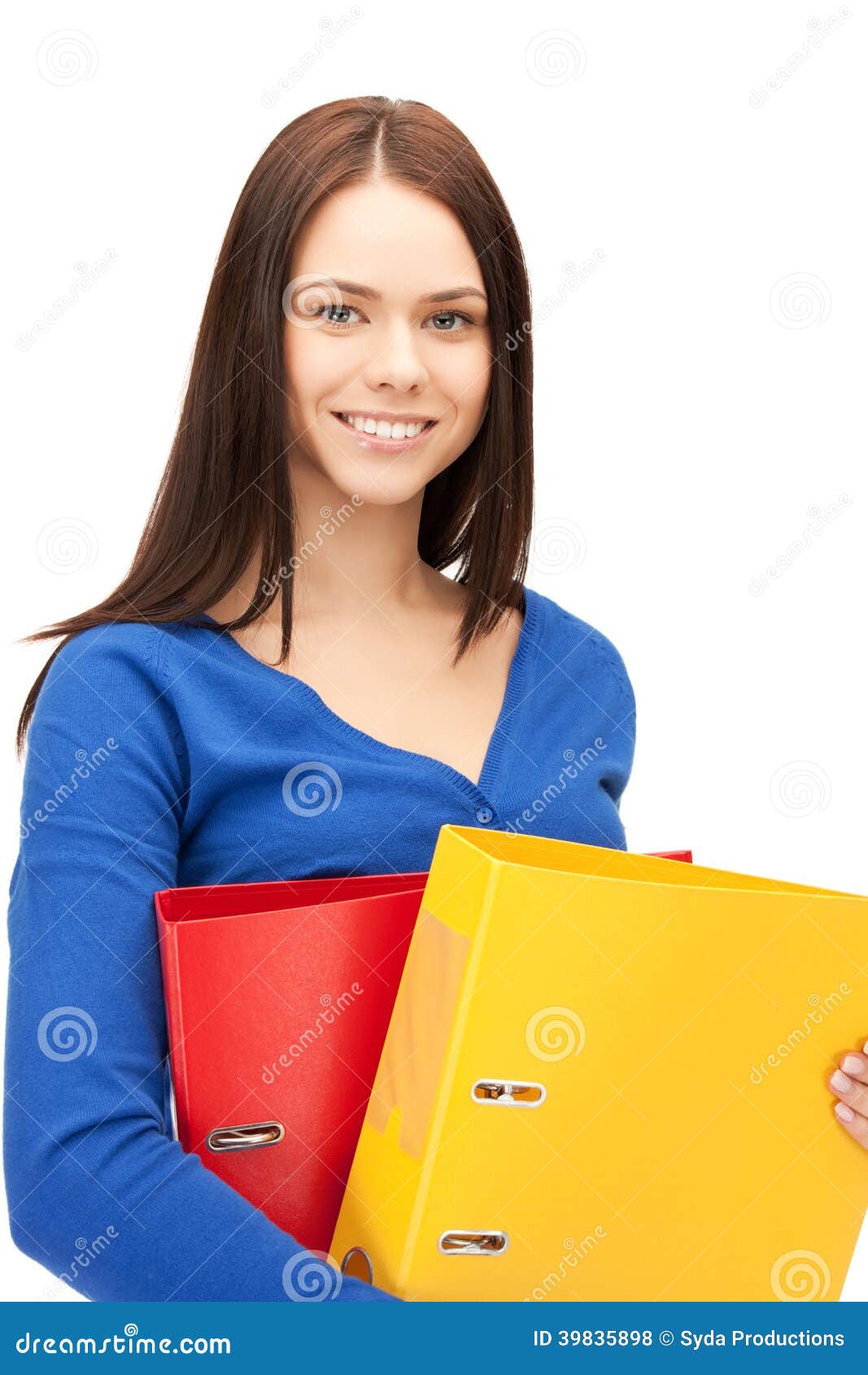 Woman with folders stock photo. Image of lovely, attractive - 39835898