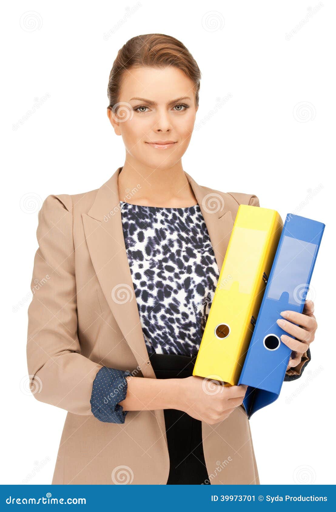 Woman with folders stock image. Image of executive, files - 39973701