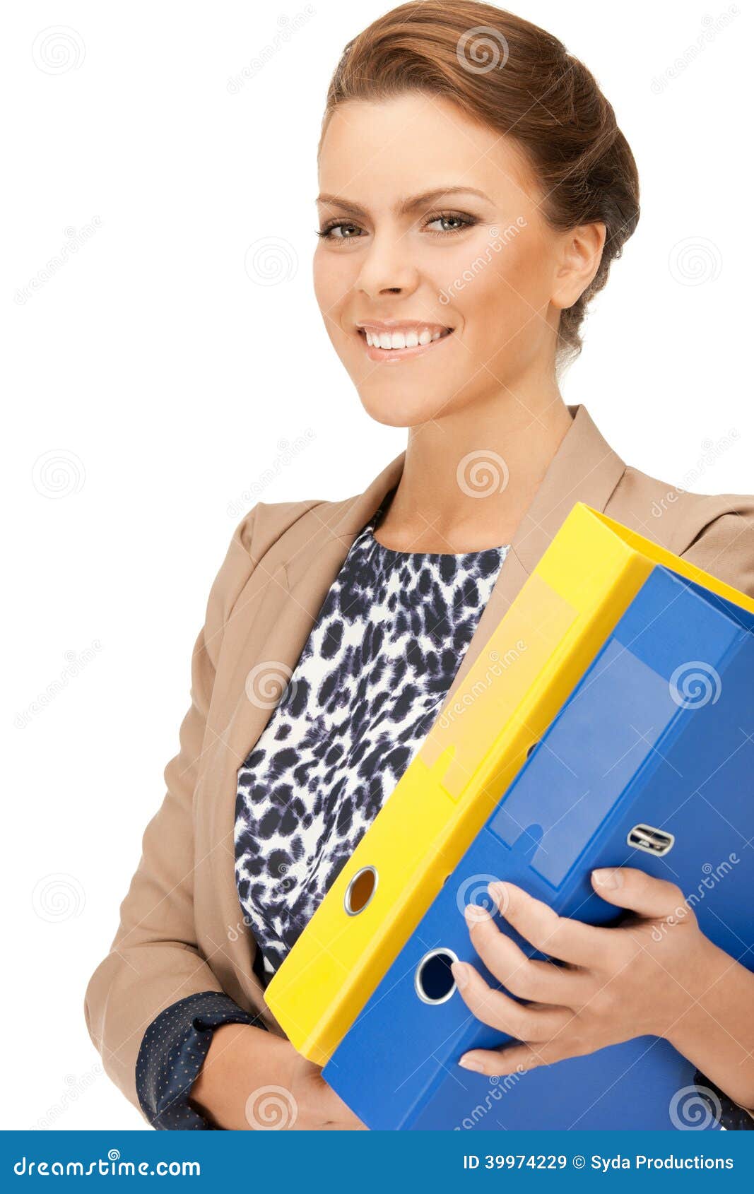 Woman with folders stock image. Image of businesswoman - 39974229