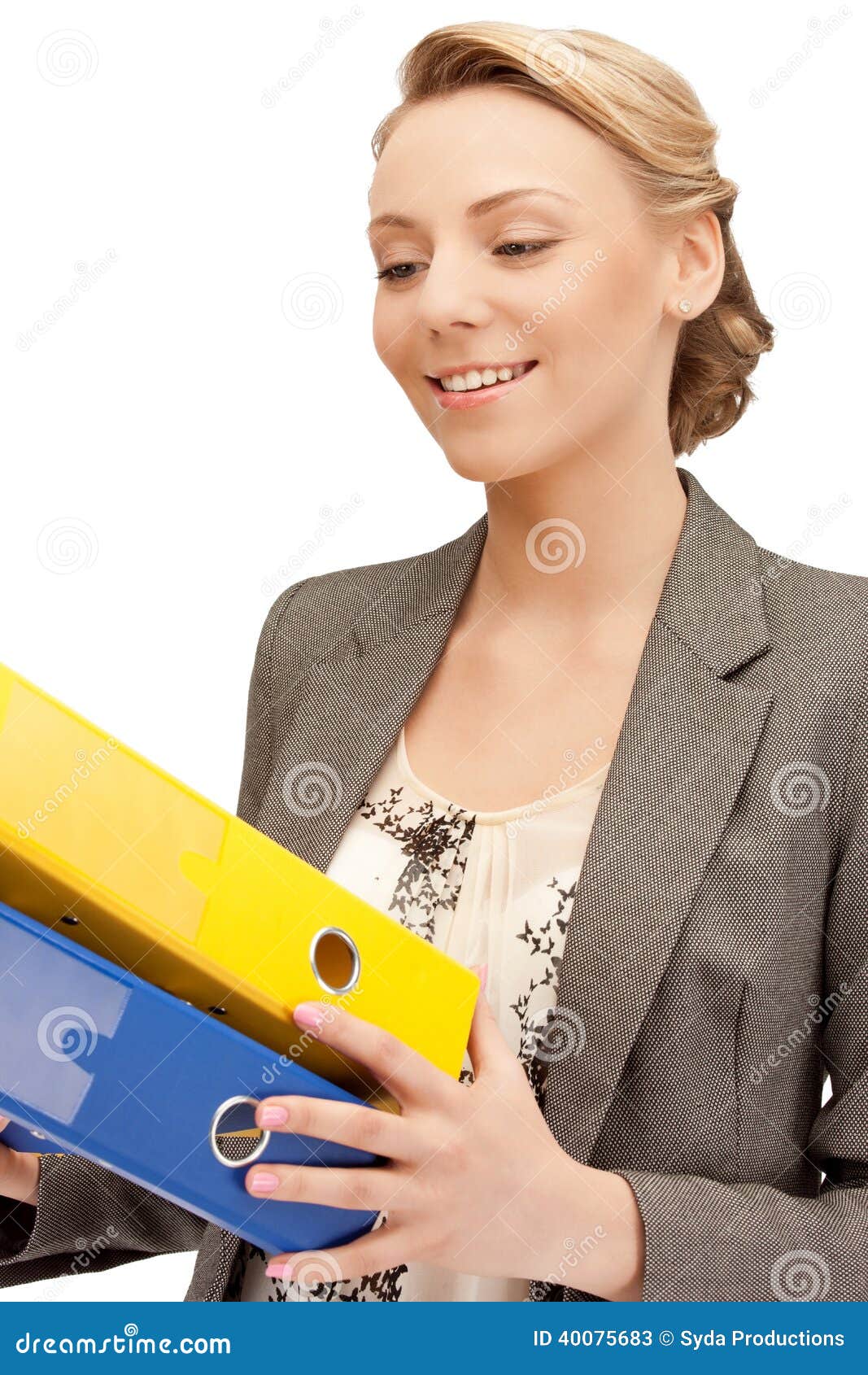Woman with folders stock image. Image of folders, manager - 40075683