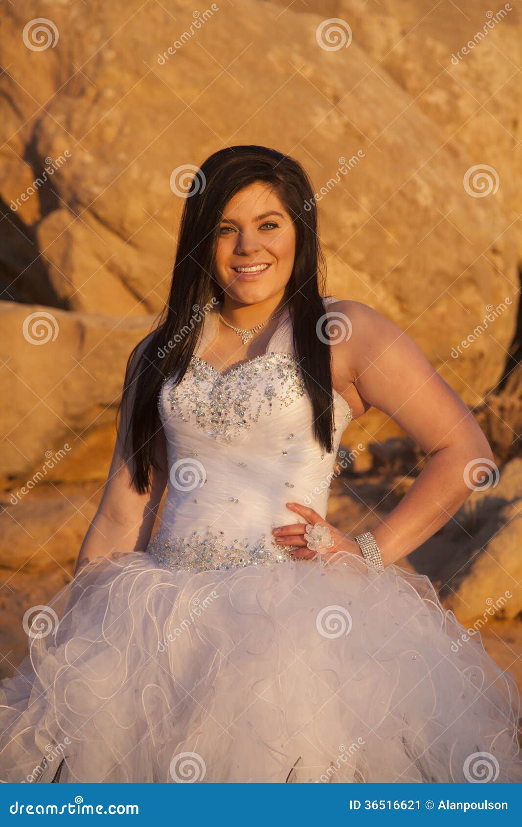 Woman Formal Rocks Close Smile Stock Image - Image of gown, girl: 36516621