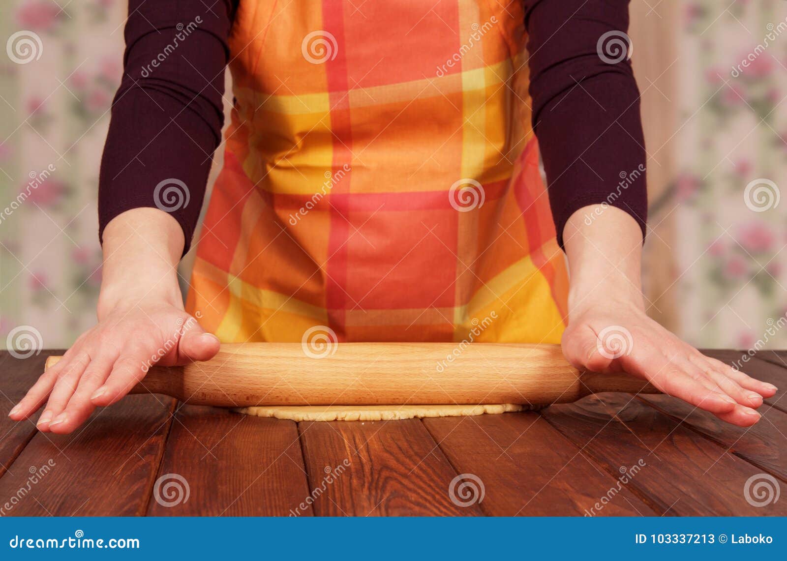Woman Forms a Layer of Dough Stock Image - Image of layer, hands: 103337213