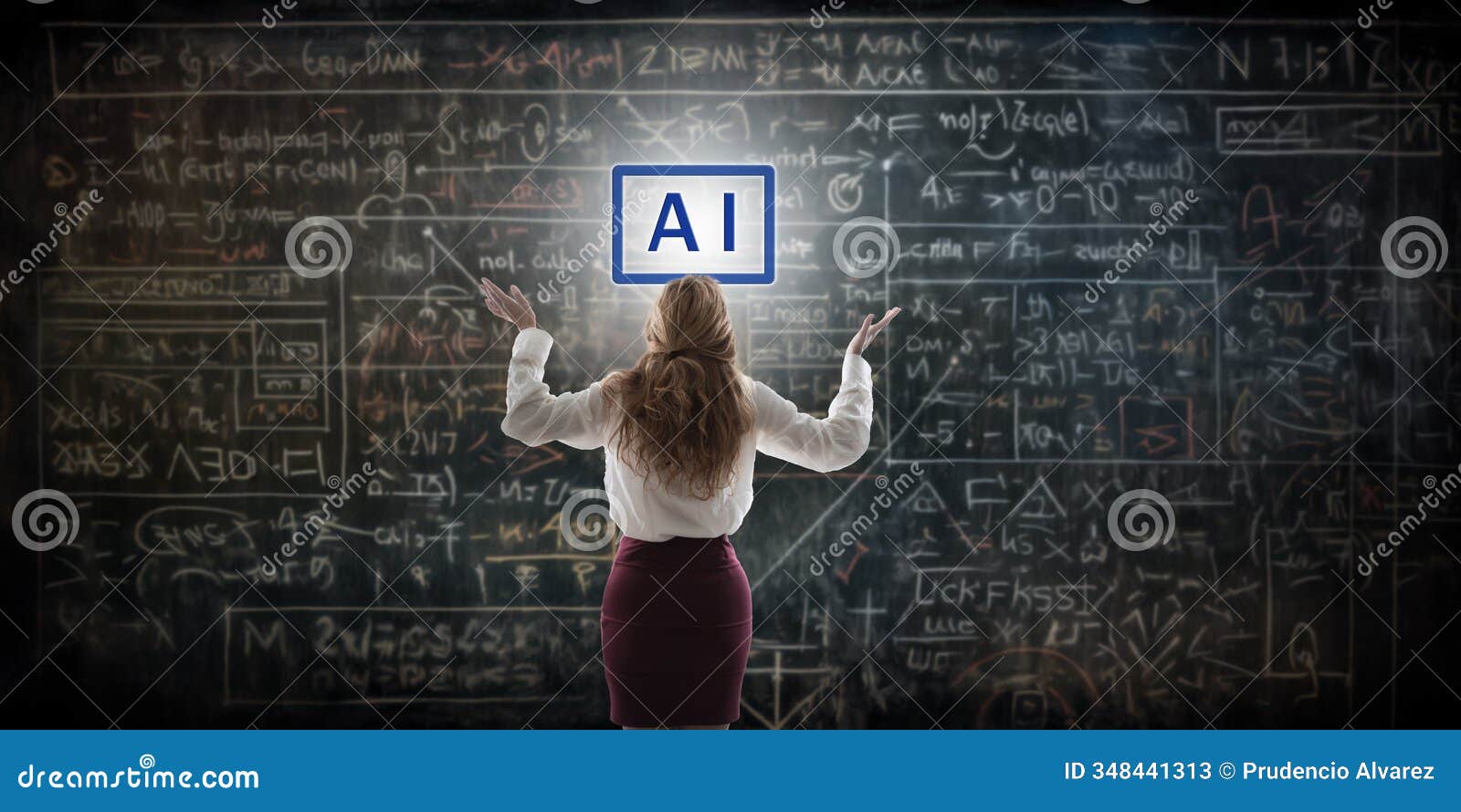 Woman and Artificial Intelligence Symbol Stock Image - Image of ...