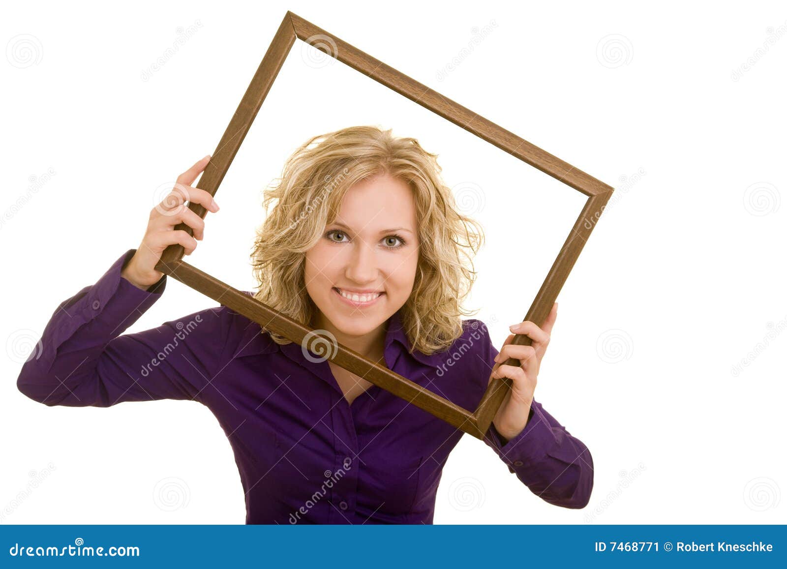 Woman in a frame stock image. Image of contemplation, hair - 7468771