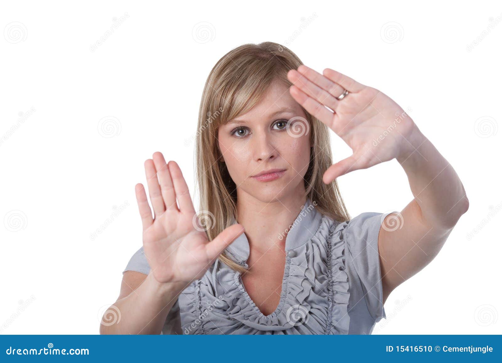 Woman framing a shot stock photo. Image of young, videography - 15416510