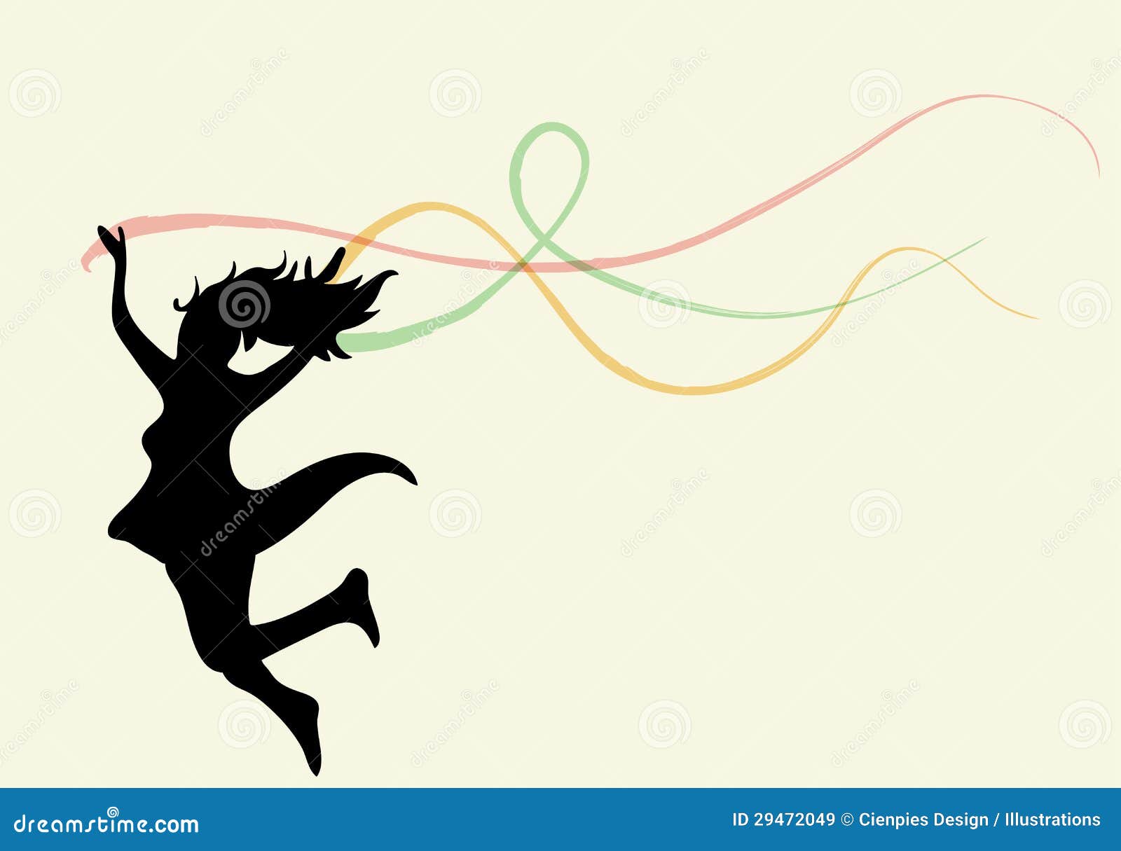 Woman freedom stock vector. Illustration of fashion, motion - 29472049