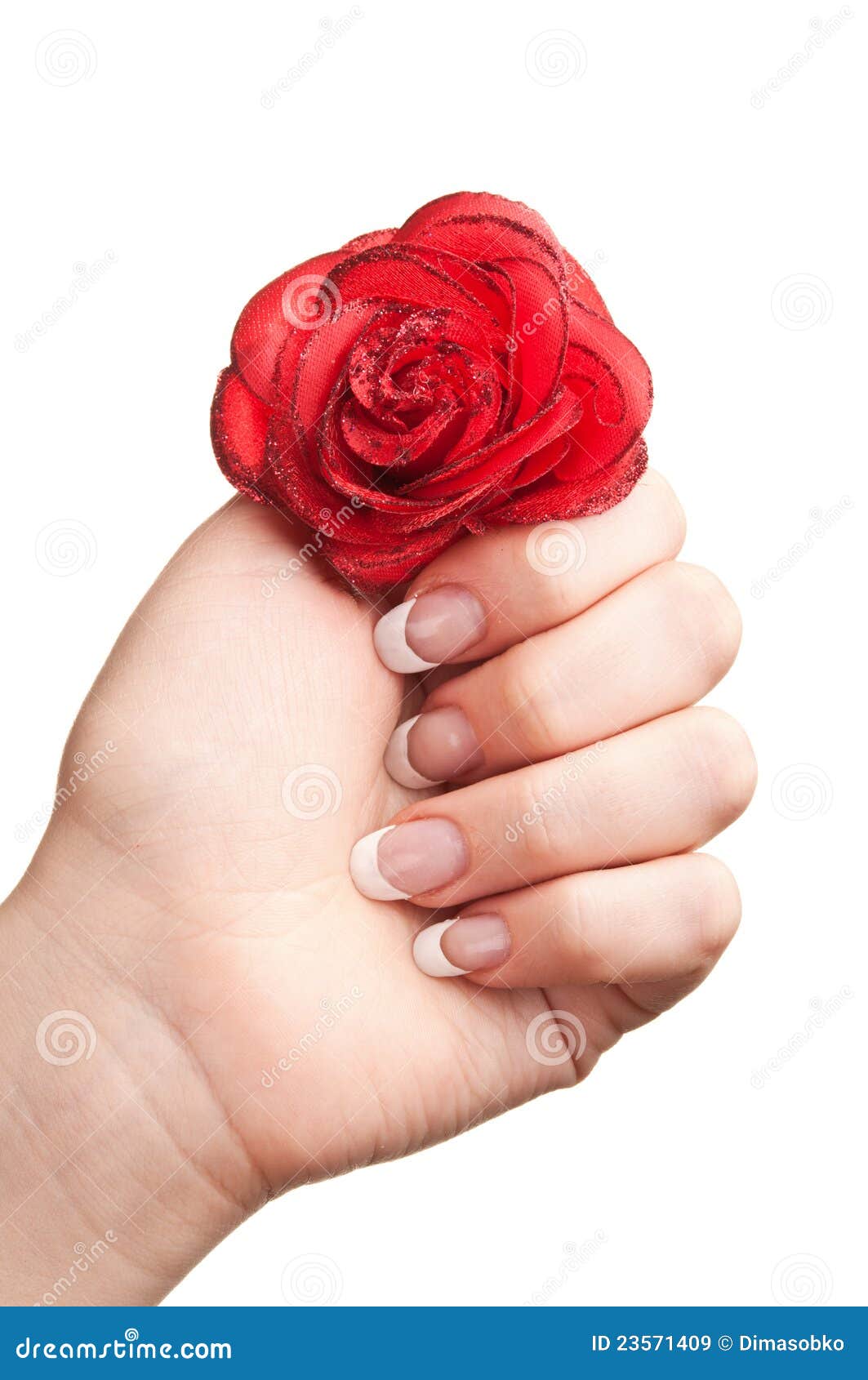 Woman with a French Manicure Stock Image - Image of french, hand: 23571409