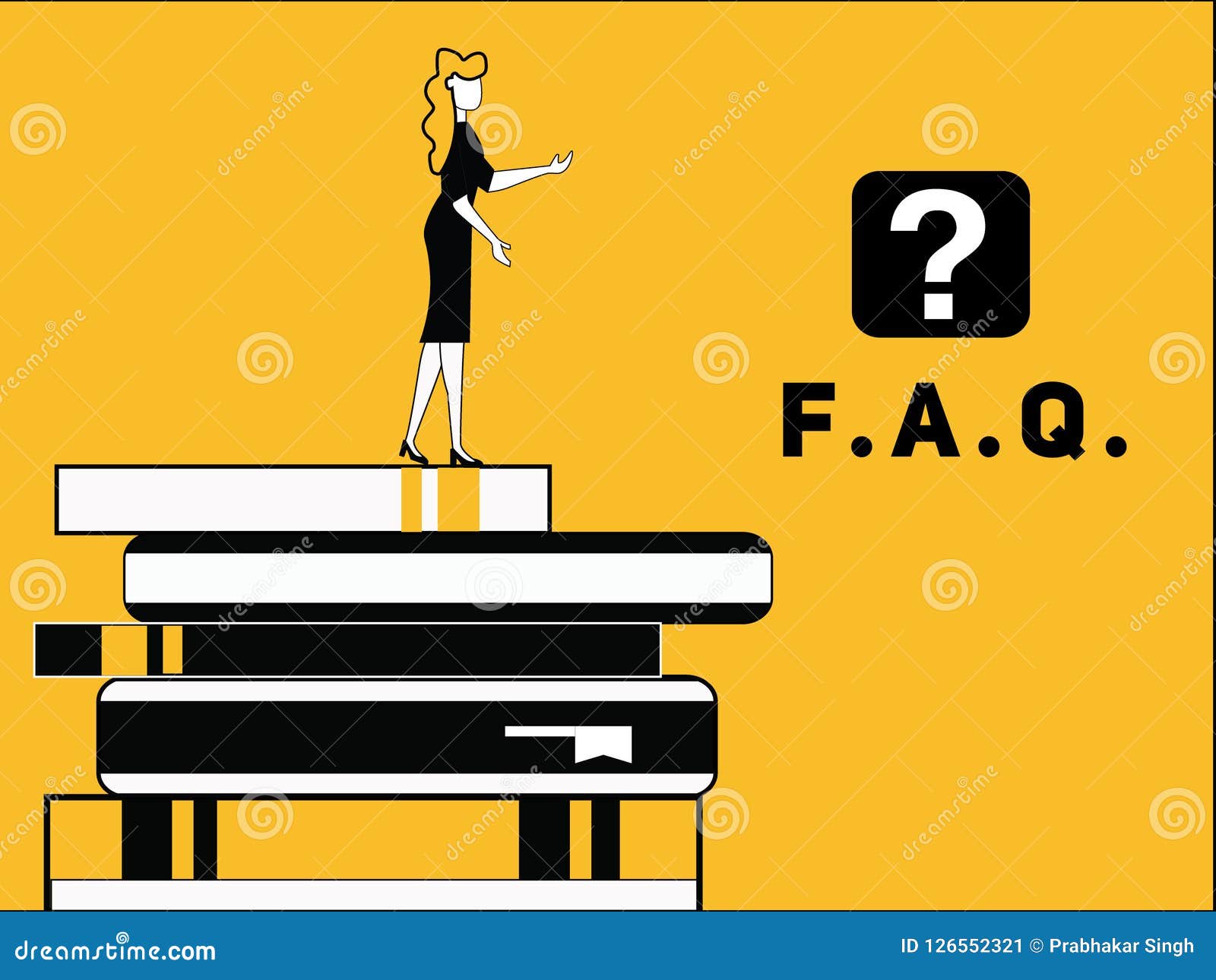 Woman with Frequently Ask Question Stock Illustration - Illustration of ...