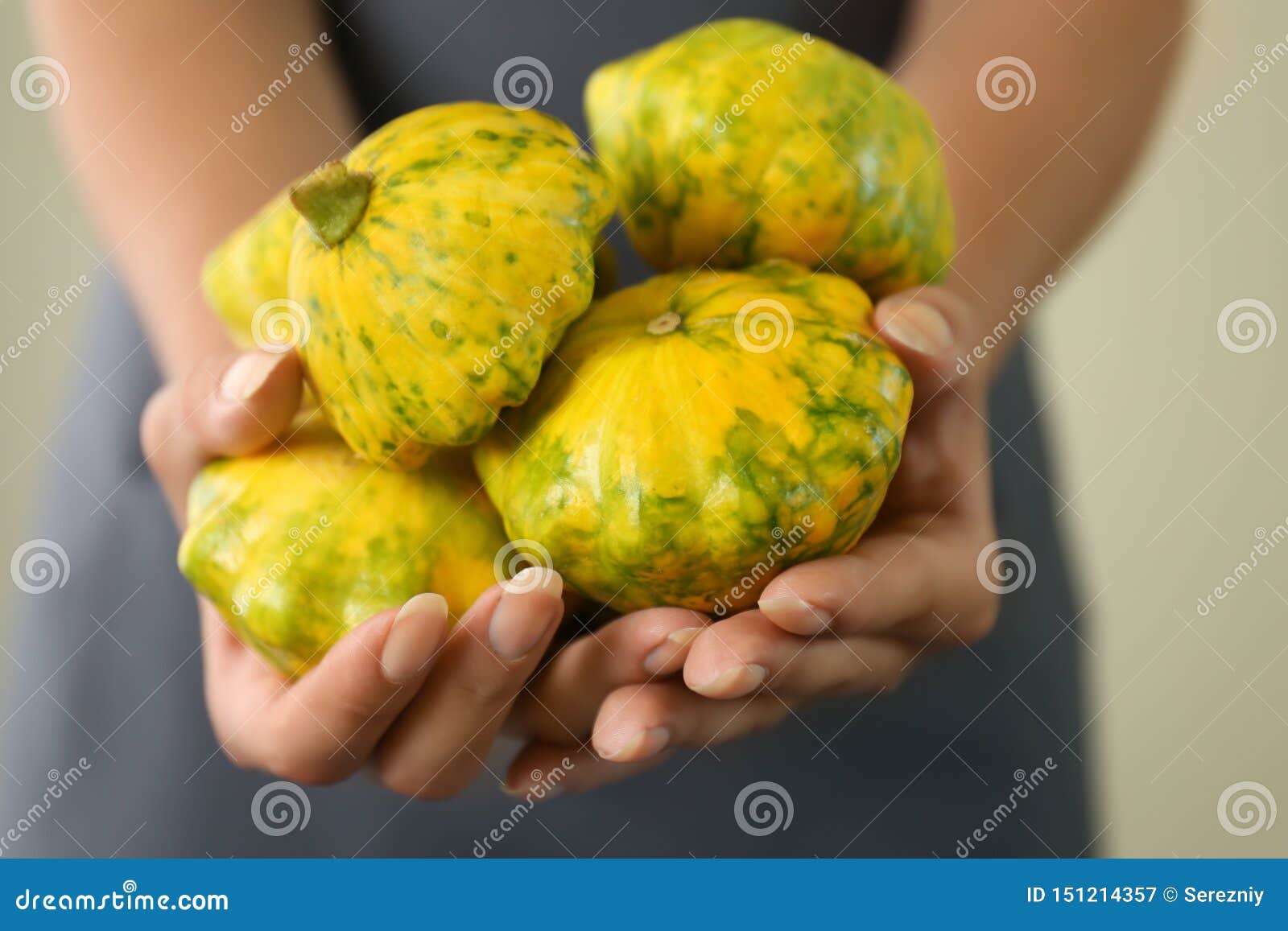 Woman with Fresh Squashes, Closeup Stock Image - Image of fresh, light ...